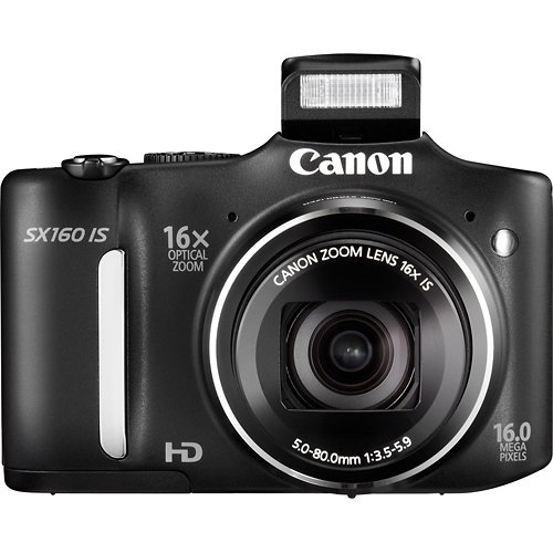 Canon PowerShot SX160 IS 16.0Megapixel Digital Camera Black 6354B001 ...