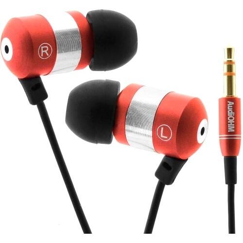Best Buy: GOgroove audiOHM Ergonomic Noise-Isolating Red Earbuds for ...