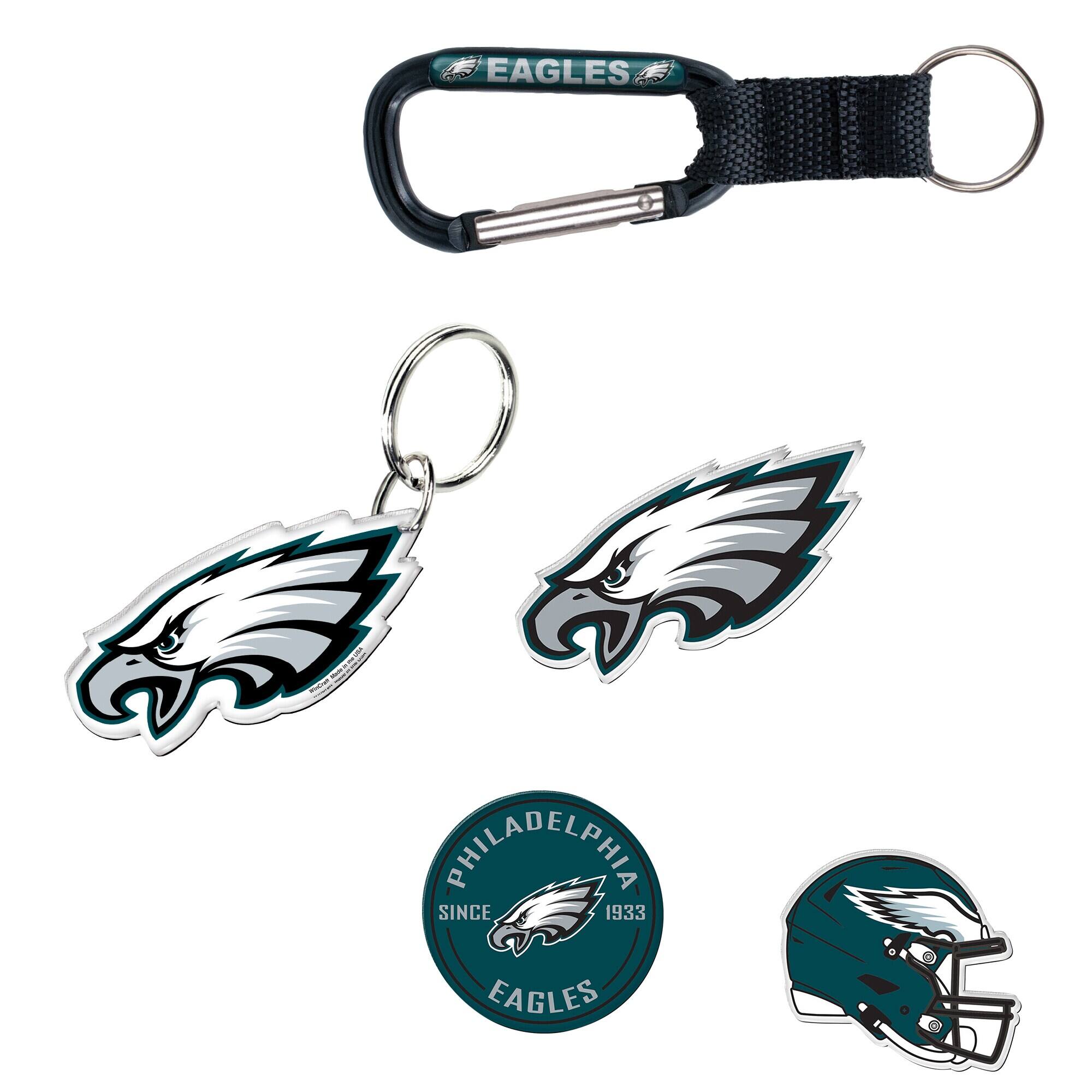 WinCraft Philadelphia Eagles 5 Pack Key Ring and Fridge Magnet Set ...