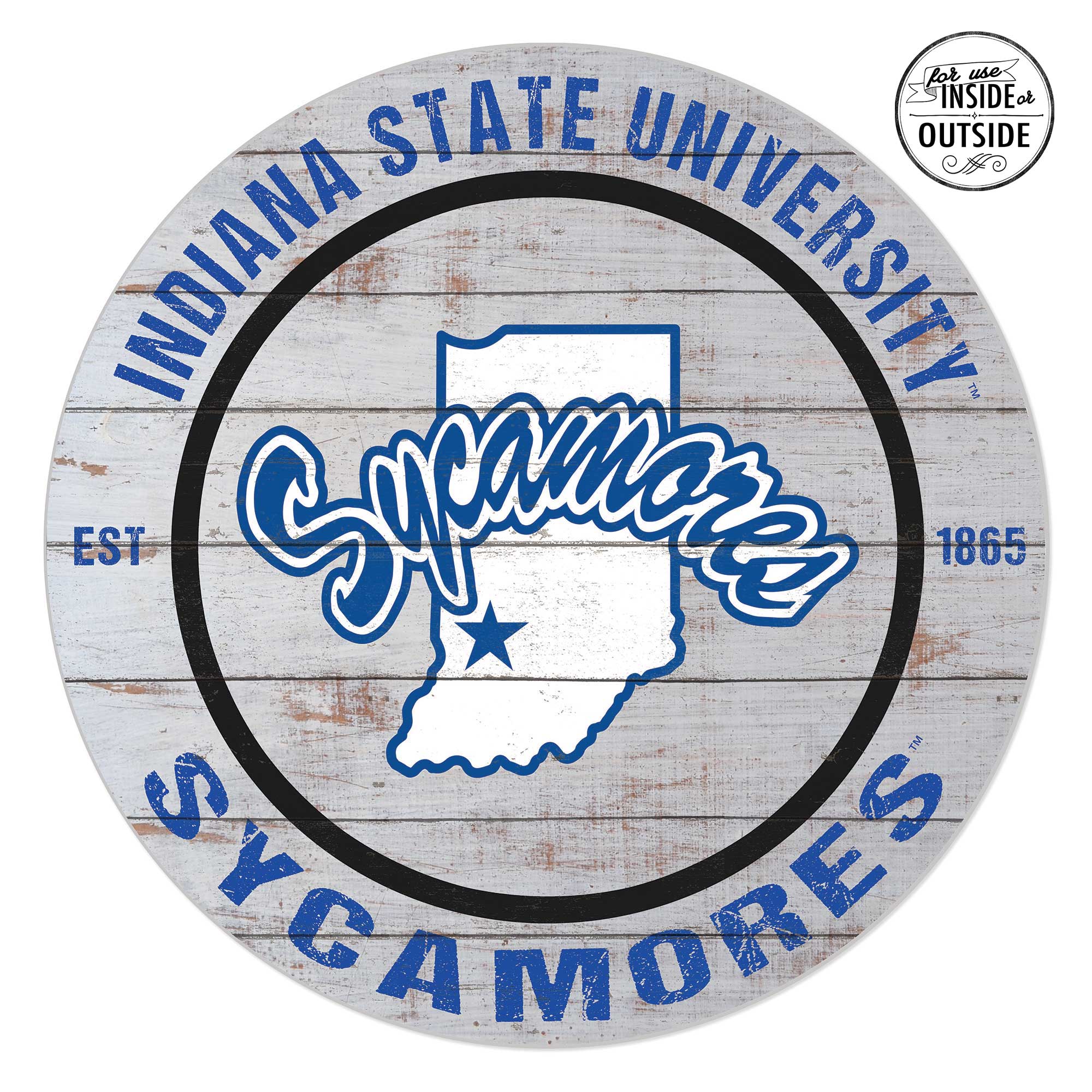 Jardine Indiana State Sycamores 20'' x 20'' Indoor/Outdoor Weathered ...