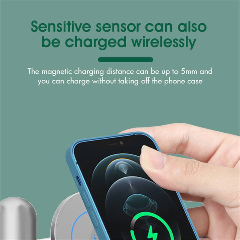 RISOKEYS 3 in 1 Magnetic Wireless Charger Desktop Stand for Phone ...