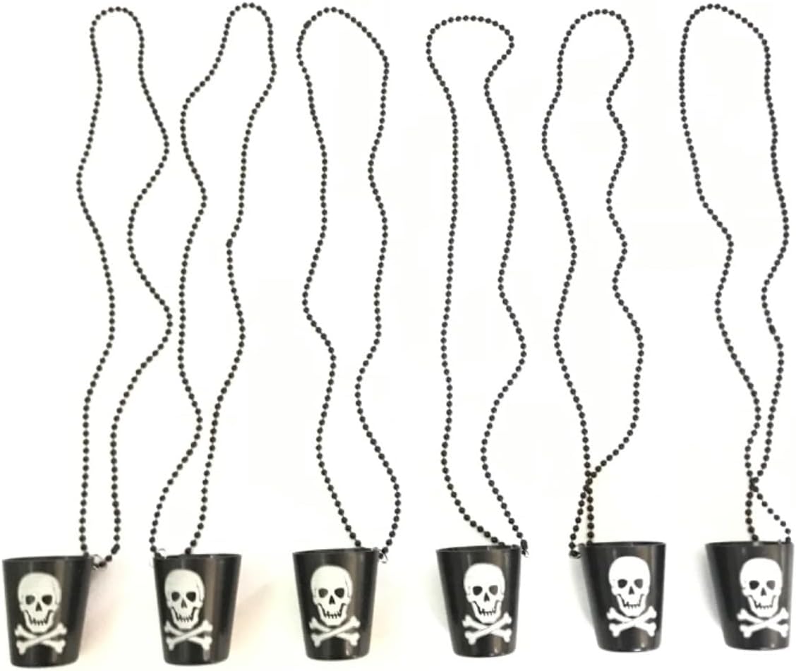 Live At Space 30 Pcs Halloween Shot Glass Necklaces Skull Bead Party ...