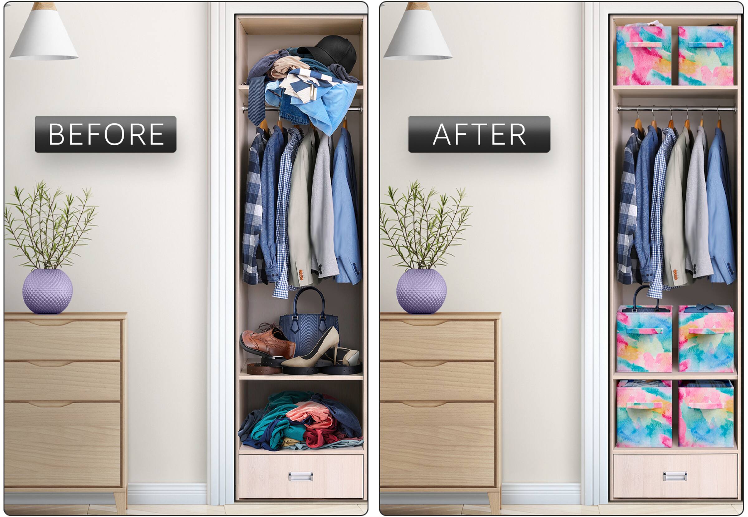 Sorbus Foldable Storage Cubes, 6 Fabric Baskets for Organizing Pantry ...