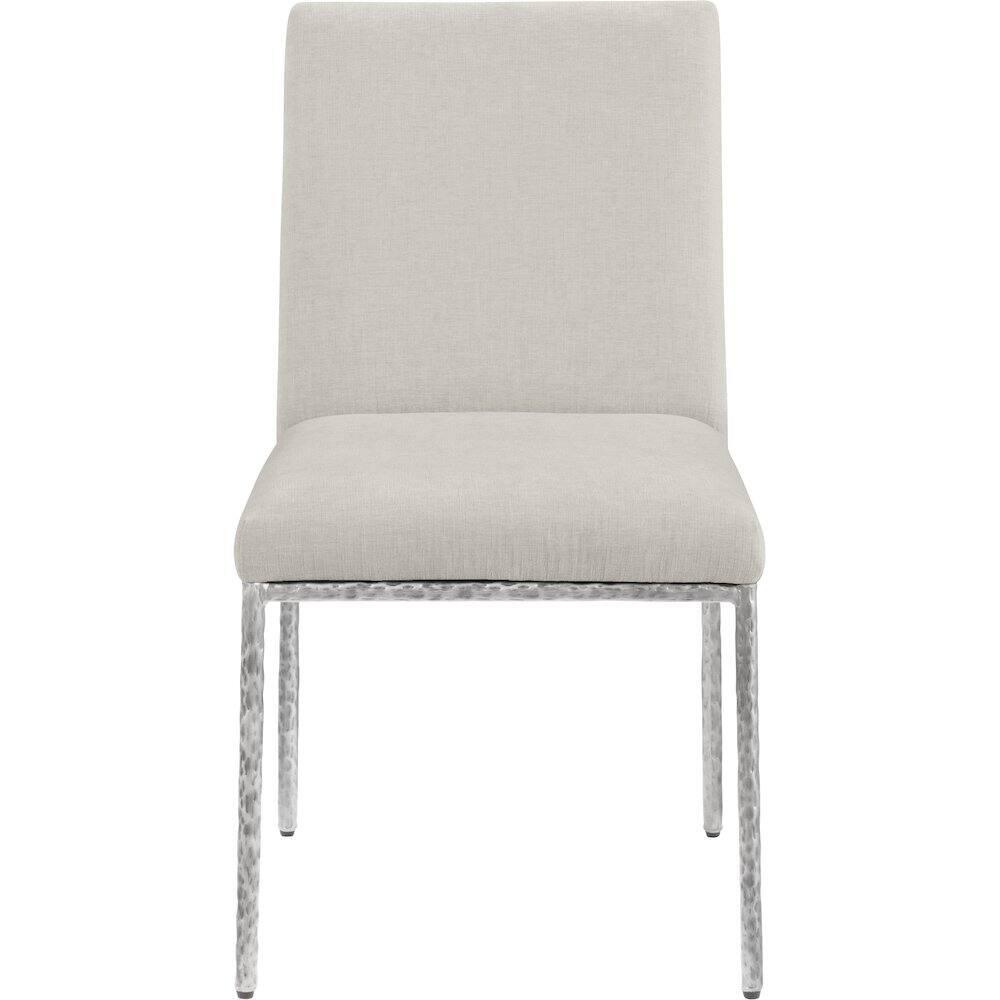 Meridian Furniture Reeves Cream Chenille Fabric Upholstered Dining Side ...