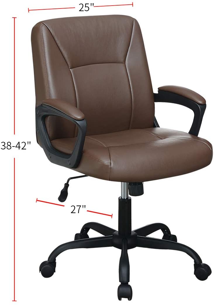 APRILSOUL Contemporary Style Black Office Chair with Cushion Seating ...