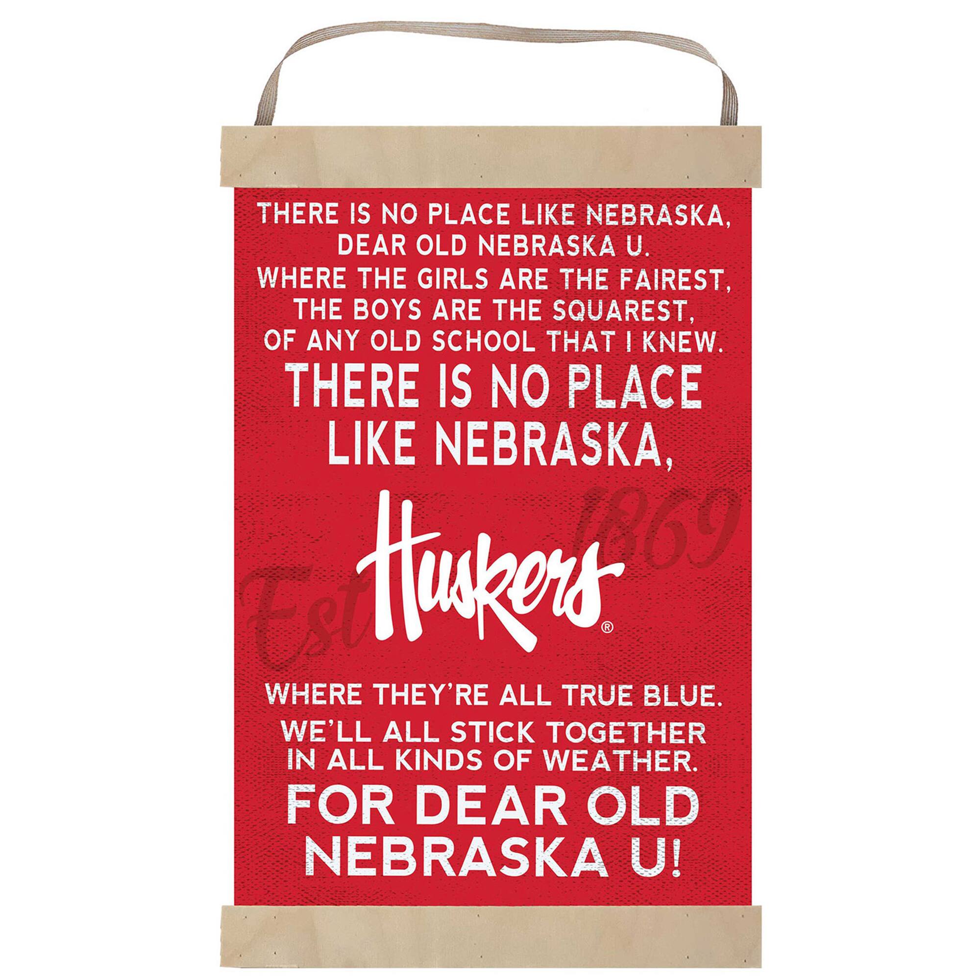 Jardine Nebraska Huskers Fight Song Banner Sign Red 4941657 - Best Buy