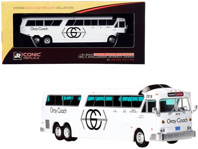 Iconic Replicas MCI MC 7 Challenger Intercity Coach Bus White Gray ...