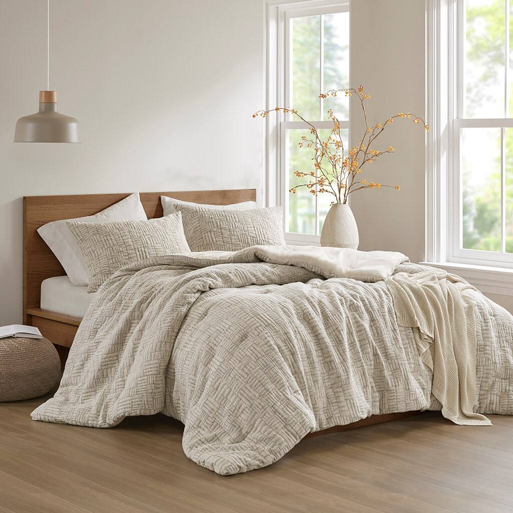 Gracie Mills 3 PC Grayson Comforter Set Natural 410-01HC - Best Buy