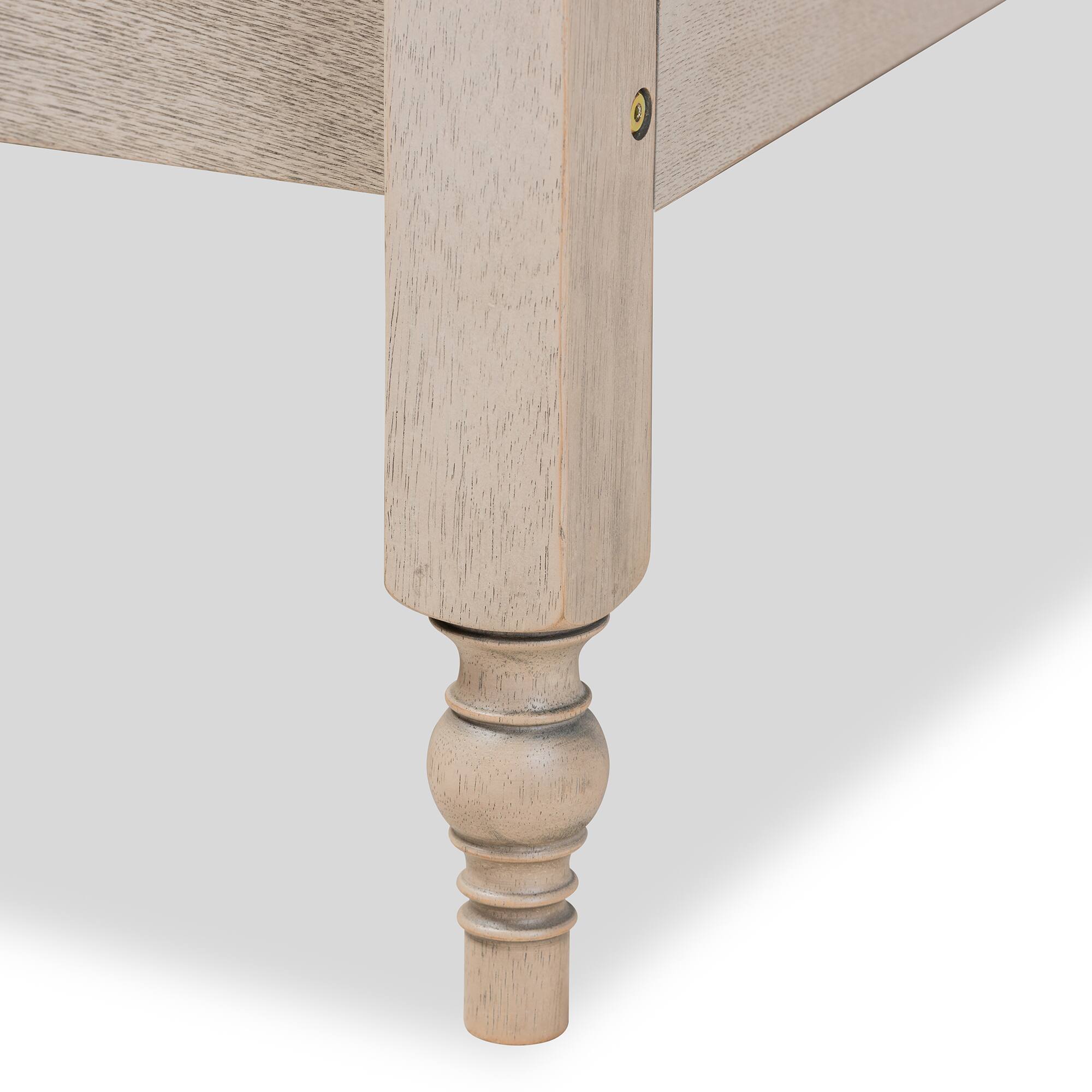 Baxton Studio Laure French Bohemian Oak Finished Wood Platform Bed Frame Antique White 10206 ...