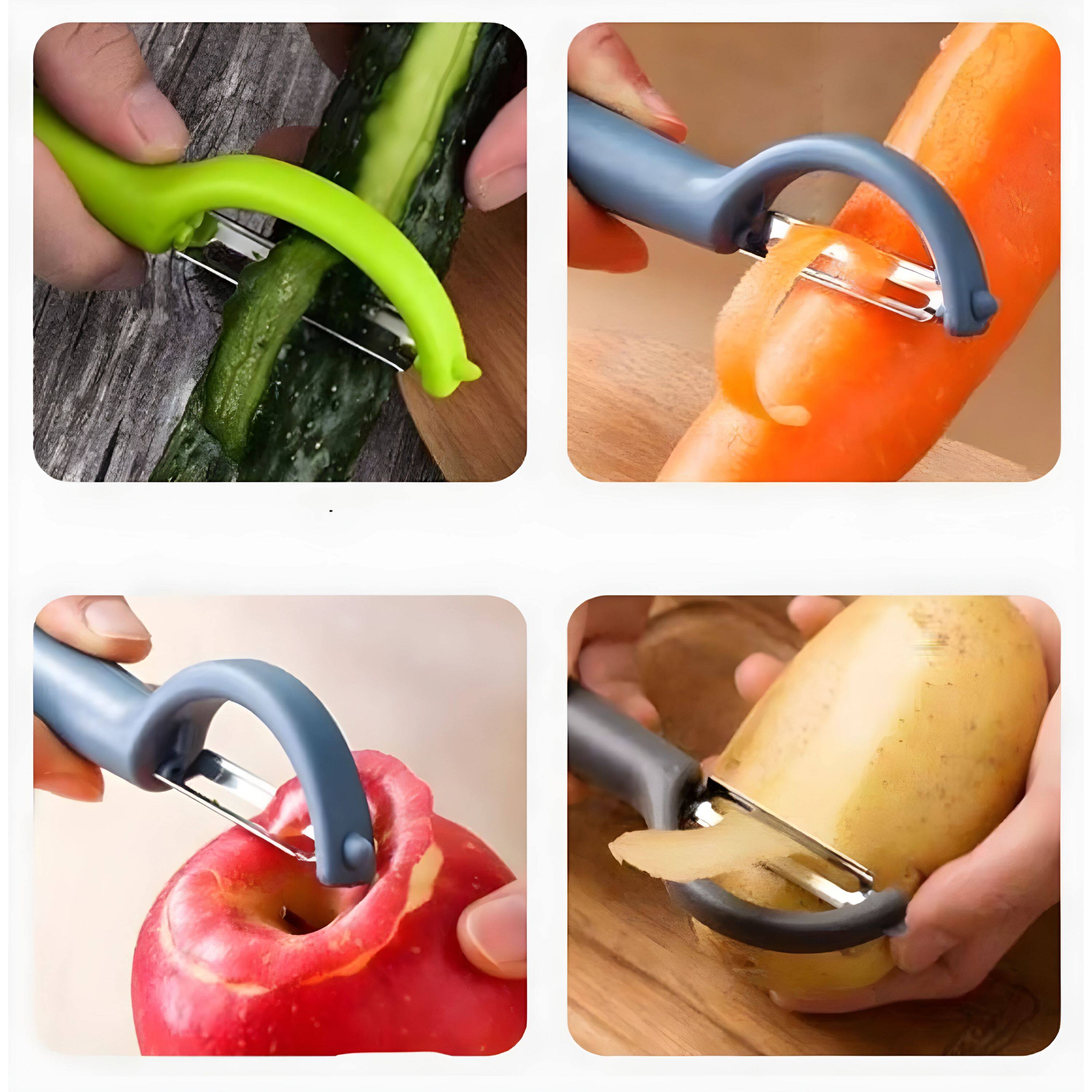 Kitcheniva Stainless Steel P Type Vegetable Peeler Set 4 Pack ...