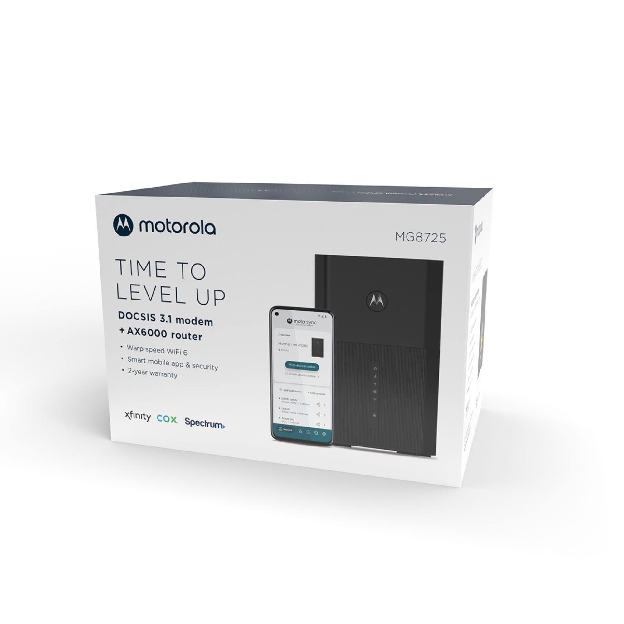 Customer Reviews: Motorola MG8725 32x8 DOCSIS 3.1 Modem + AX6000 router ...