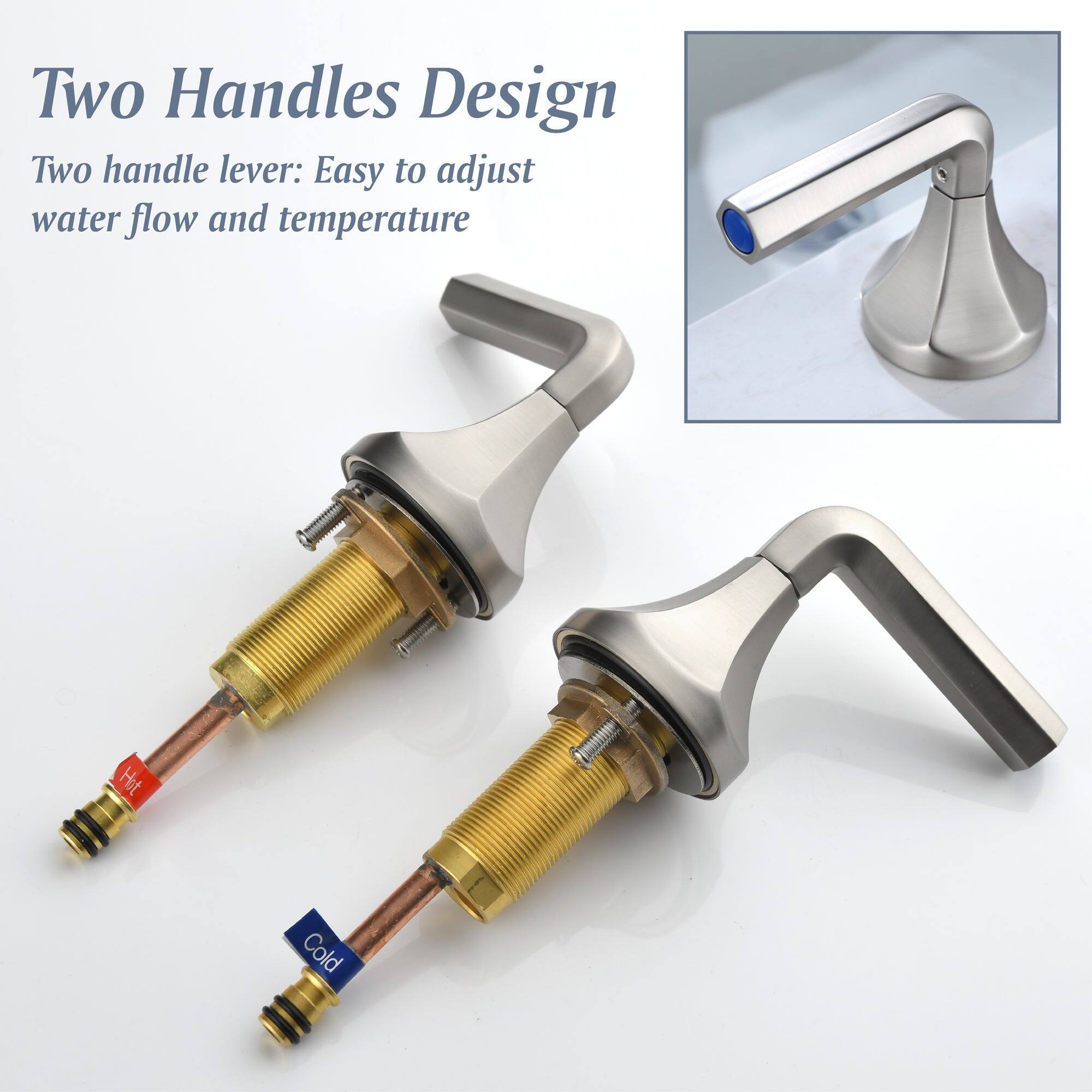 8 in Widespread Double Handle 1.2 GPM Bathroom Faucet with Quick ...