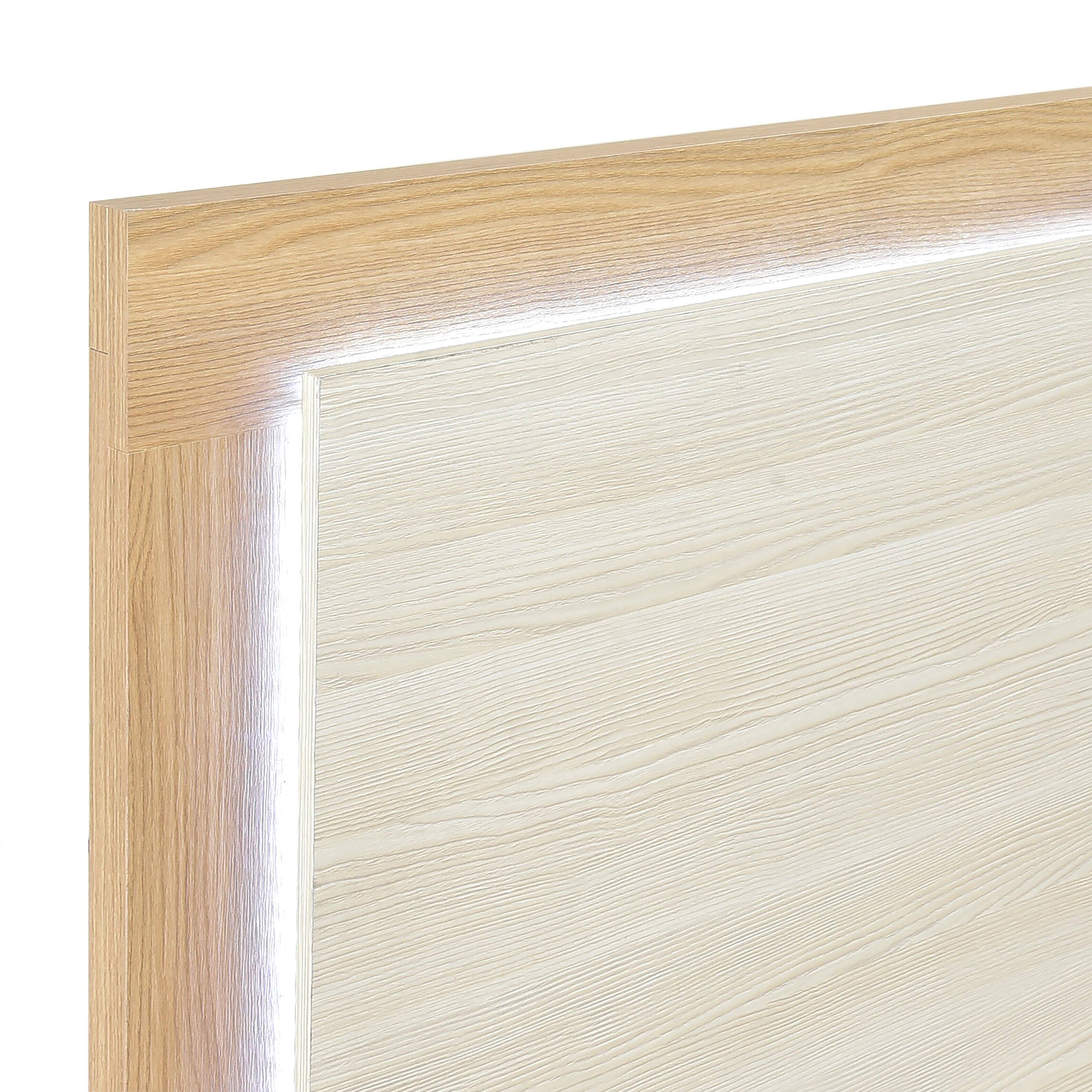 APRILSOUL Contemporary Natural and White Finish Twin Size Bed LED Panel ...
