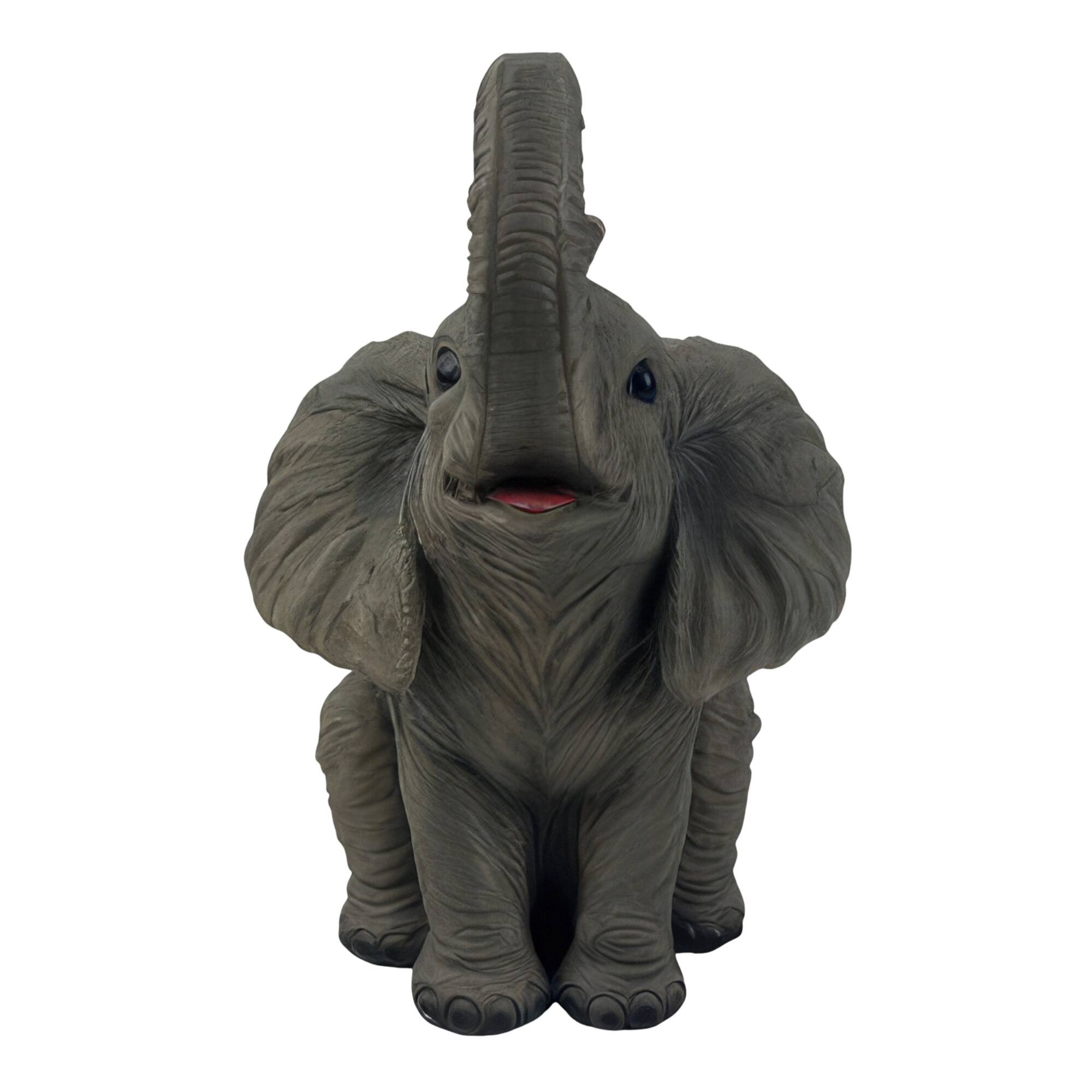 FC Design 7"H Elephant Sitting Trunk Up Figurine Statue Office Desk ...