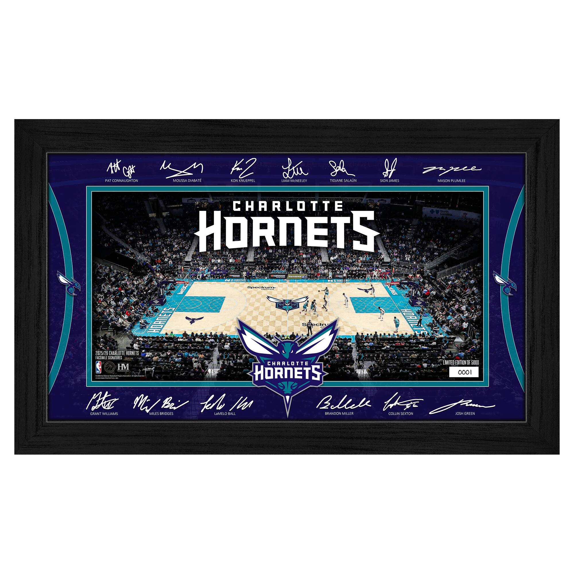 Highland Mint Charlotte Hornets 2025 Signature Court Framed Picture ...