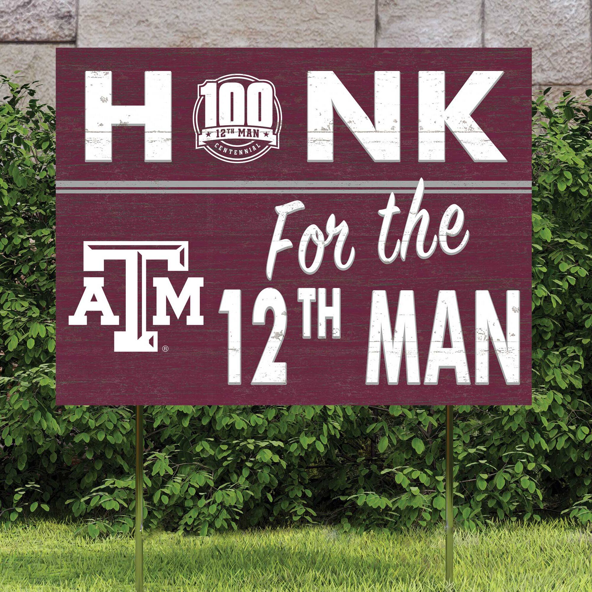 Jardine Texas A&M Aggies 12th Man Centennial 18'' x 24'' Yard Sign ...