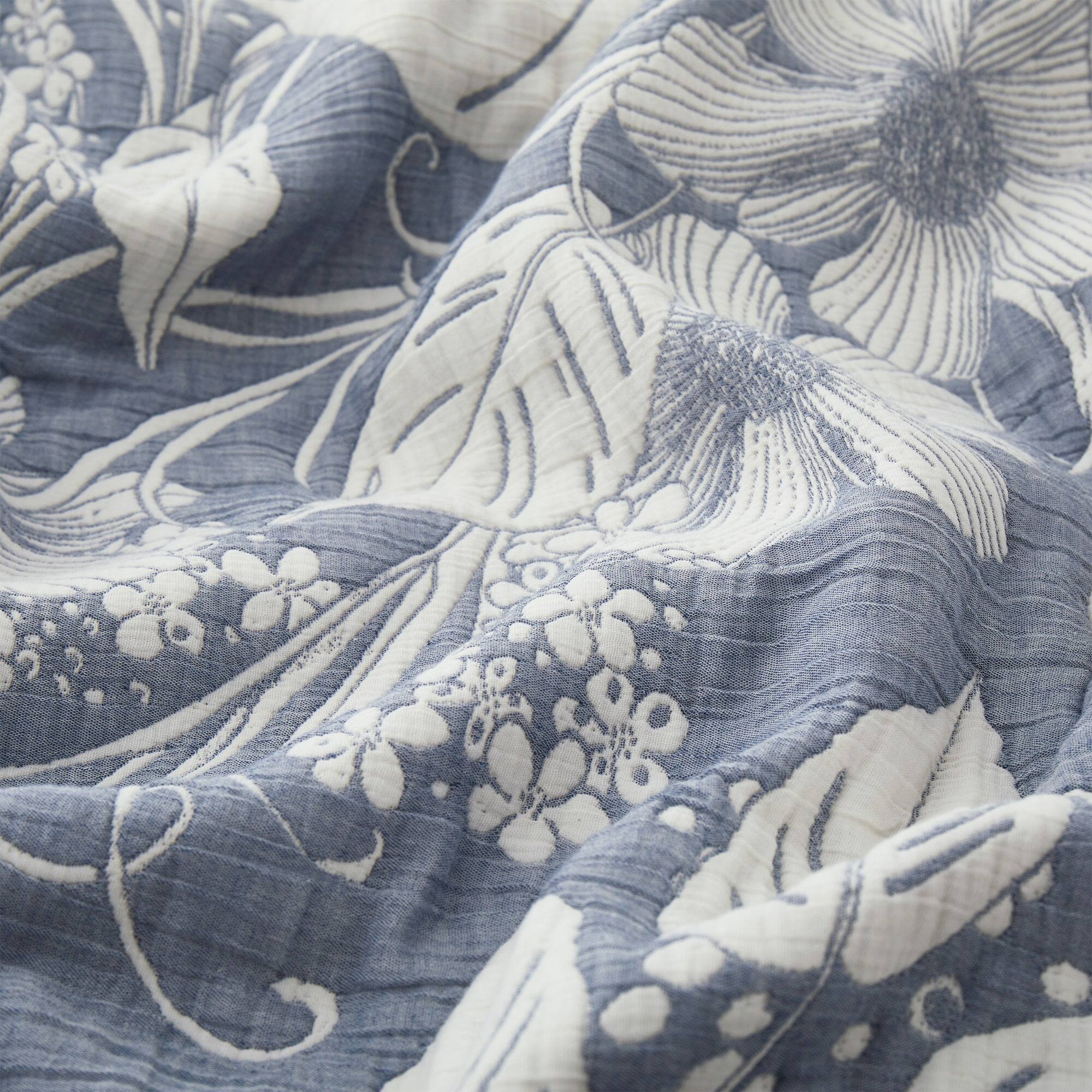 Peace Nest 100% Cotton Double Layer Gauze Floral Jacquard Duvet Cover ...