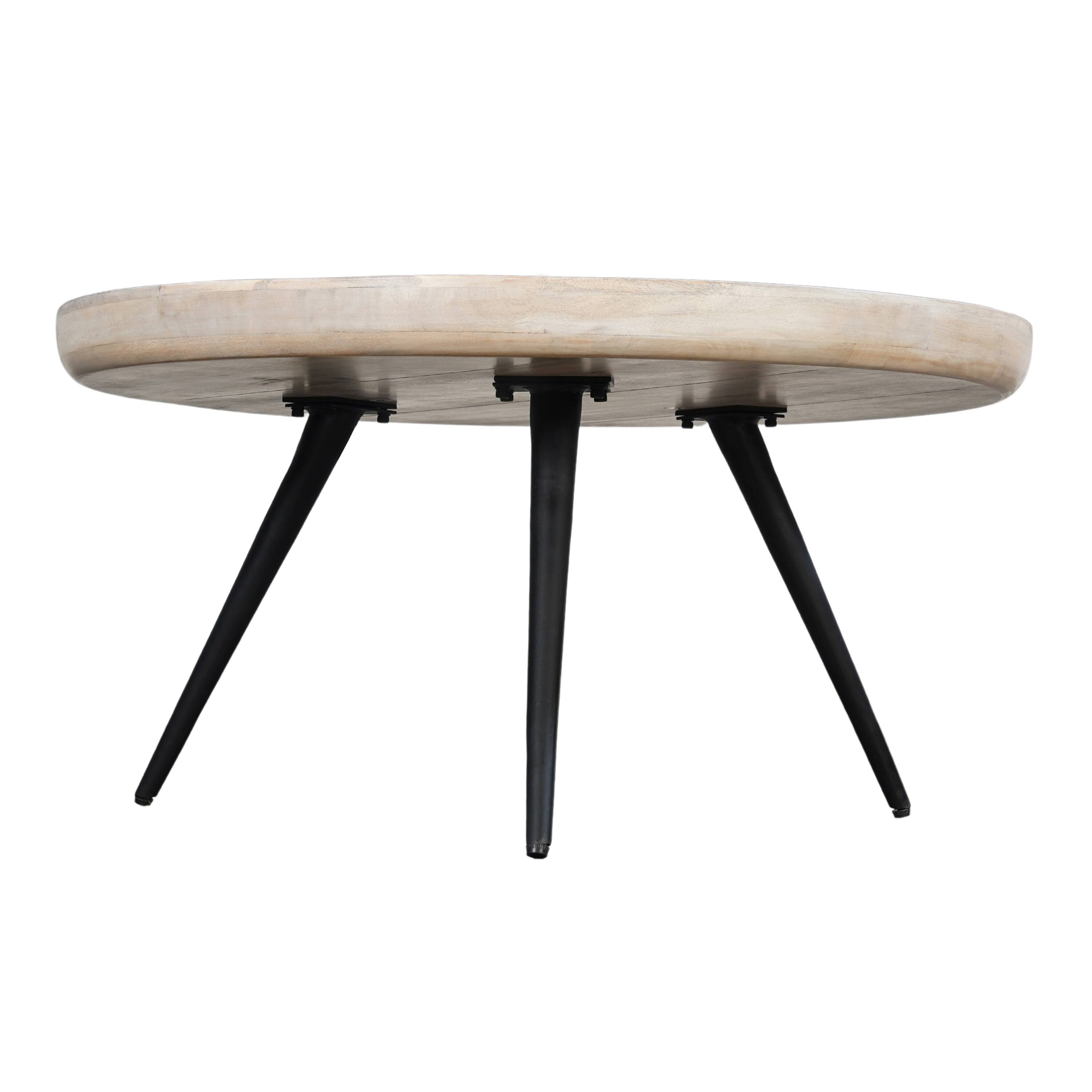 Manhattan Lane Urban Chic Coffee Table 30 Inch Round Tray Top Washed ...
