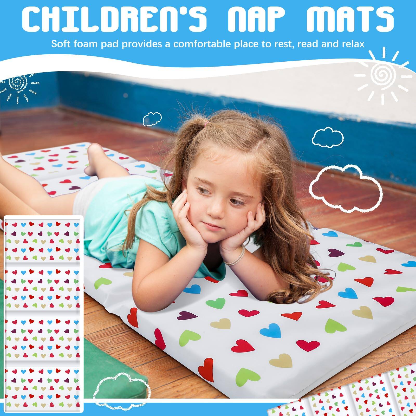 Earthley Blooms Vinyl Nap Mat For X Sleeping Folding Rest Classroom ...