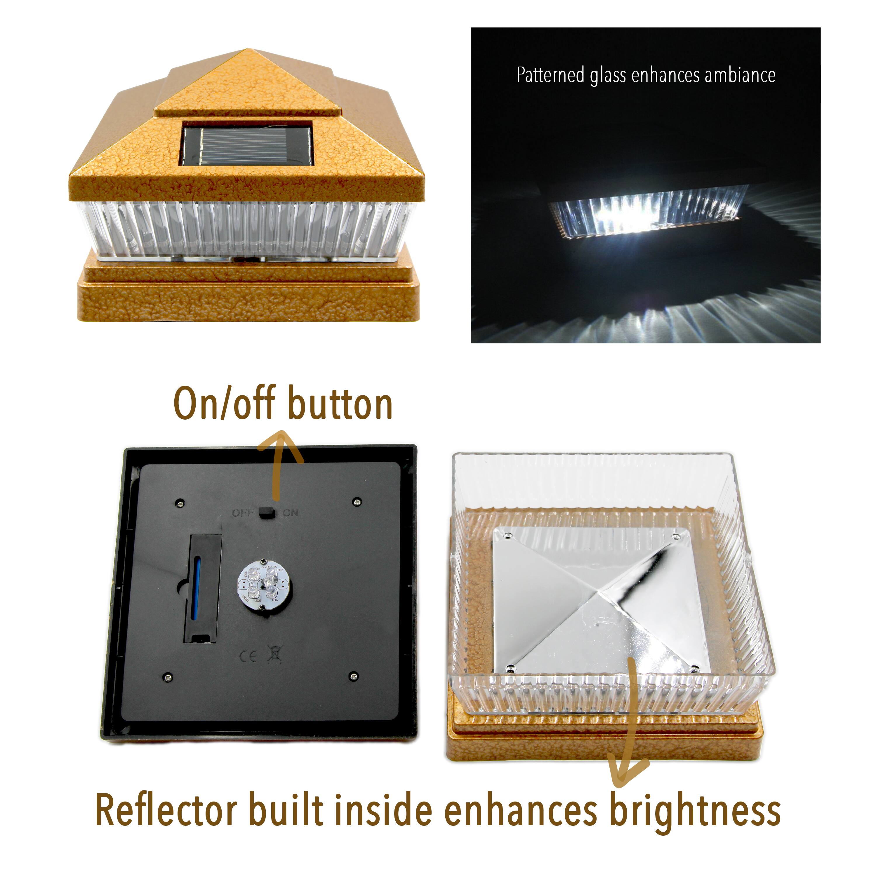 FC Design Brass Solar Post Light 5 Ultra Bright LED 78 Lumen Fit 4x4 ...