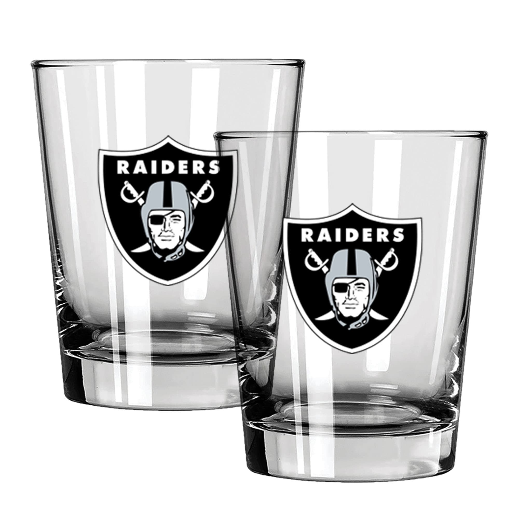 The Memory Company Las Vegas Raiders 15oz. Two Pack Rocks Glass Gift ...