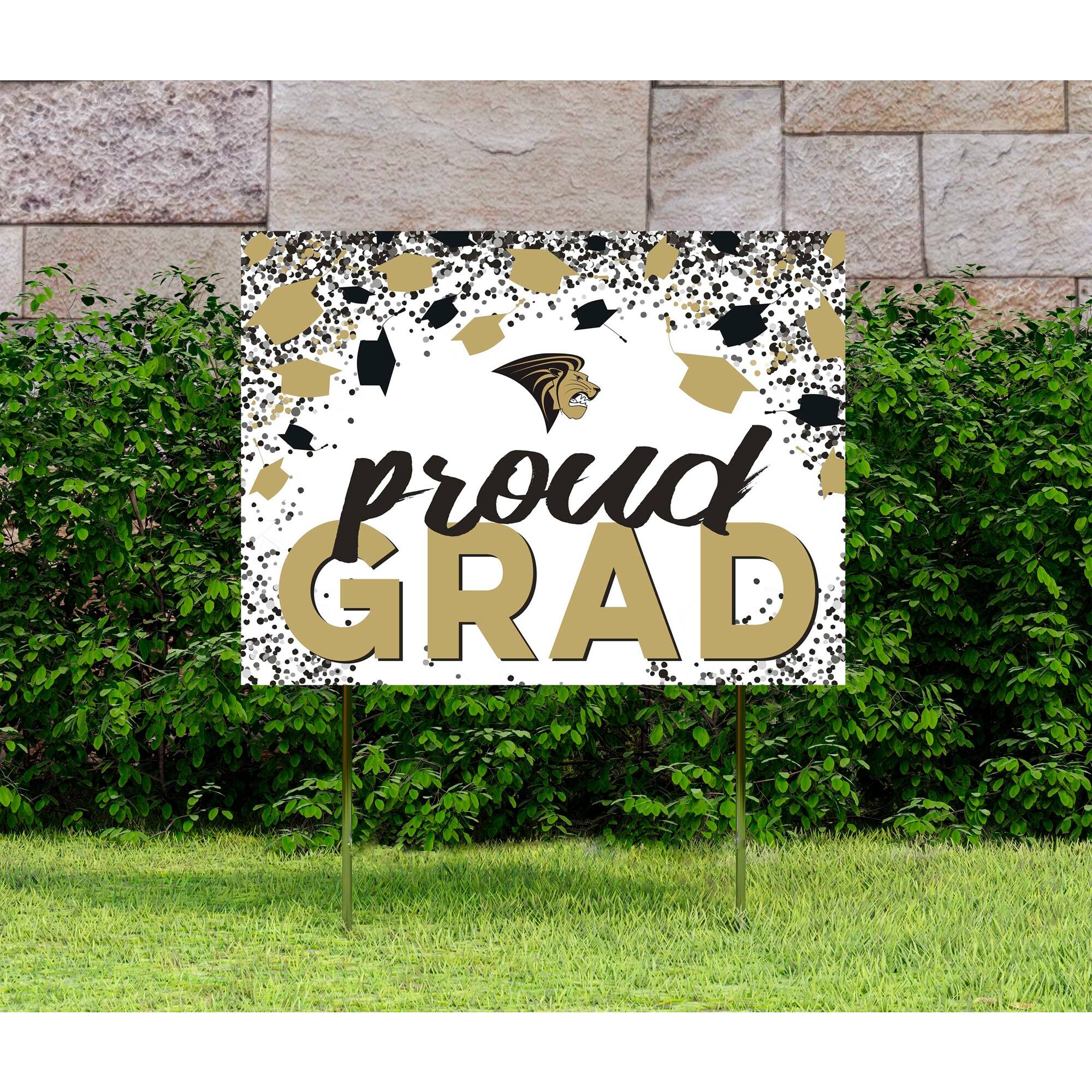 Jardine Lindenwood Lions 18" x 24" Proud Grad Yard Sign White 200047214 ...