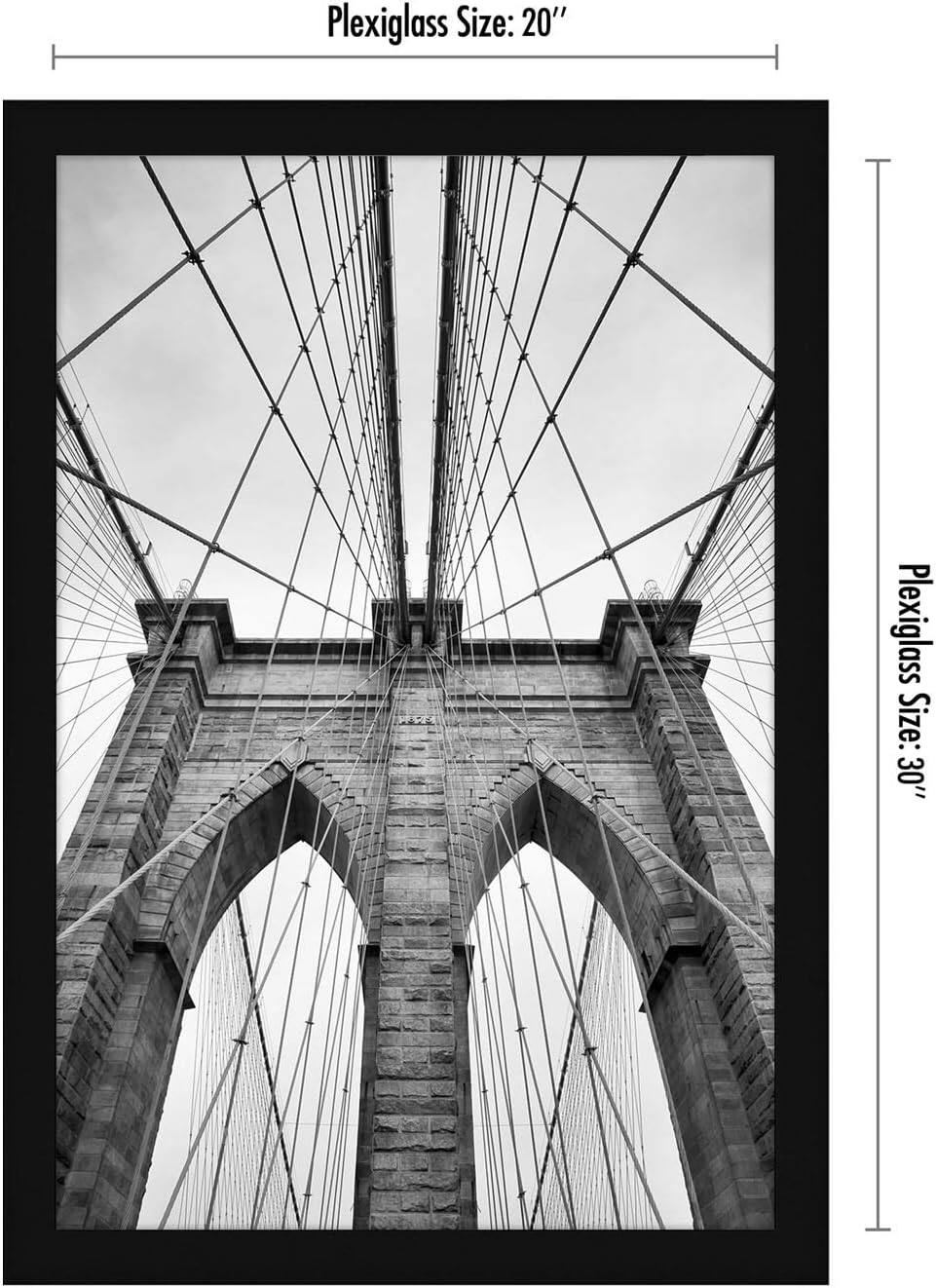 blue 20x30 Poster Frame in Black Composite Wood with Polished ...