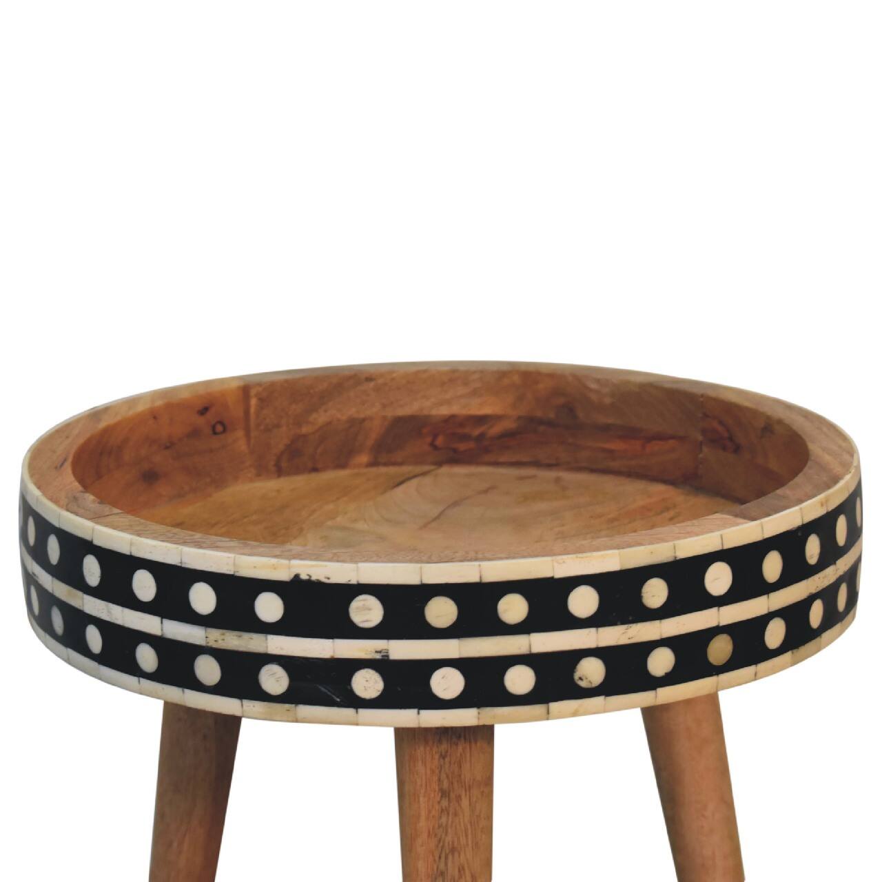 Artisan Furniture Solid Wood Mini Pattern Nordic End Table Brown IN3563 ...