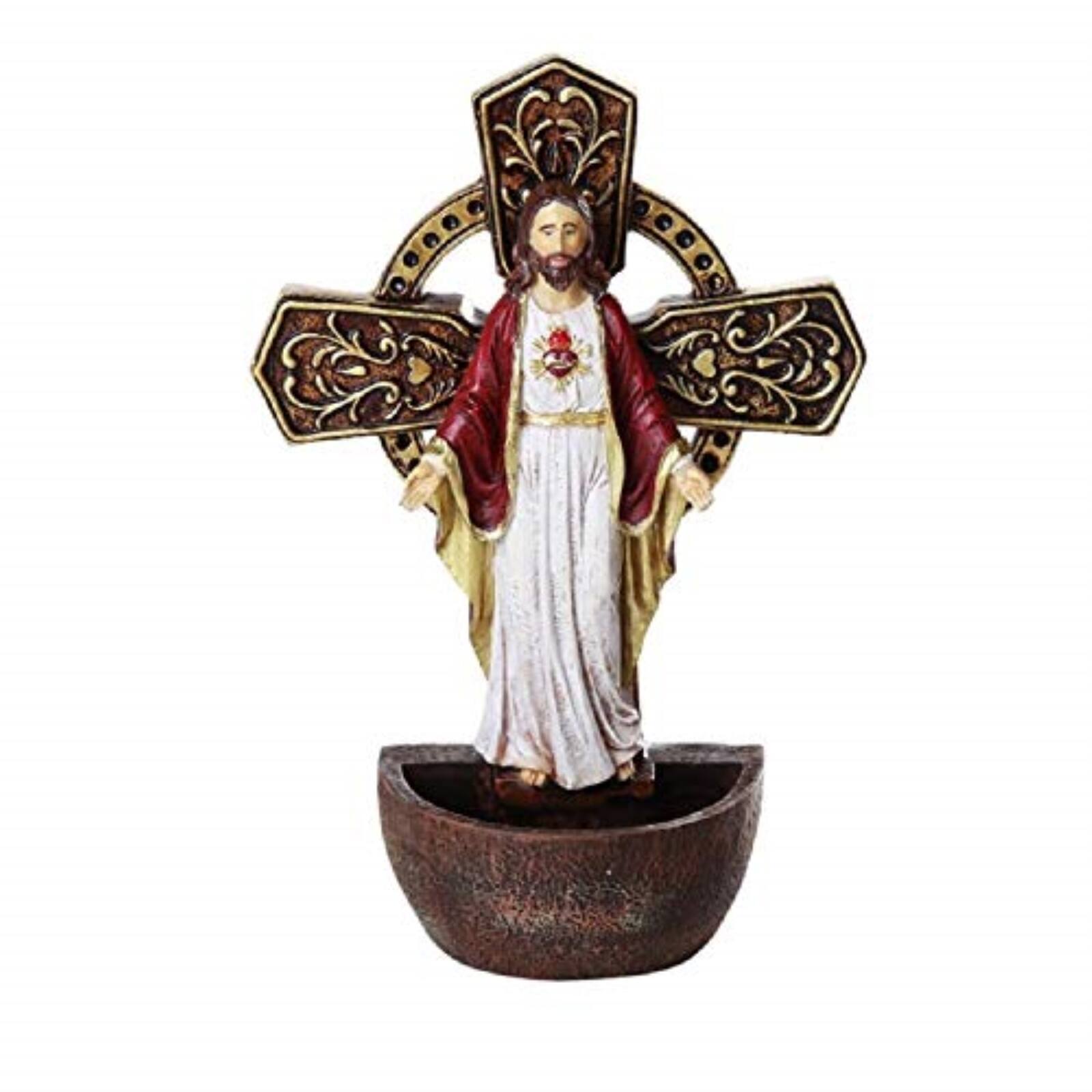 Pacific Trading The Sacred Heart of Jesus Holy Water Font Religious ...