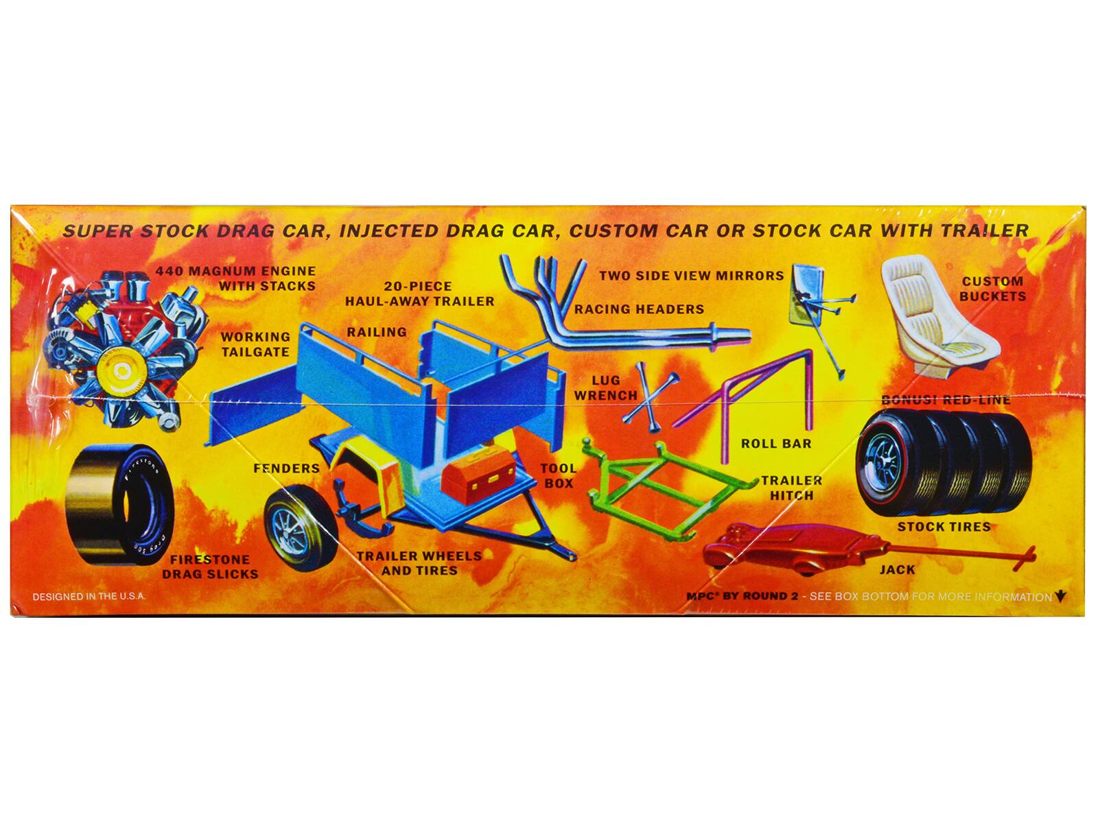 Skill 2 Model Kit 1968 Dodge Coronet Hardtop with Trailer 1/25 Scale ...