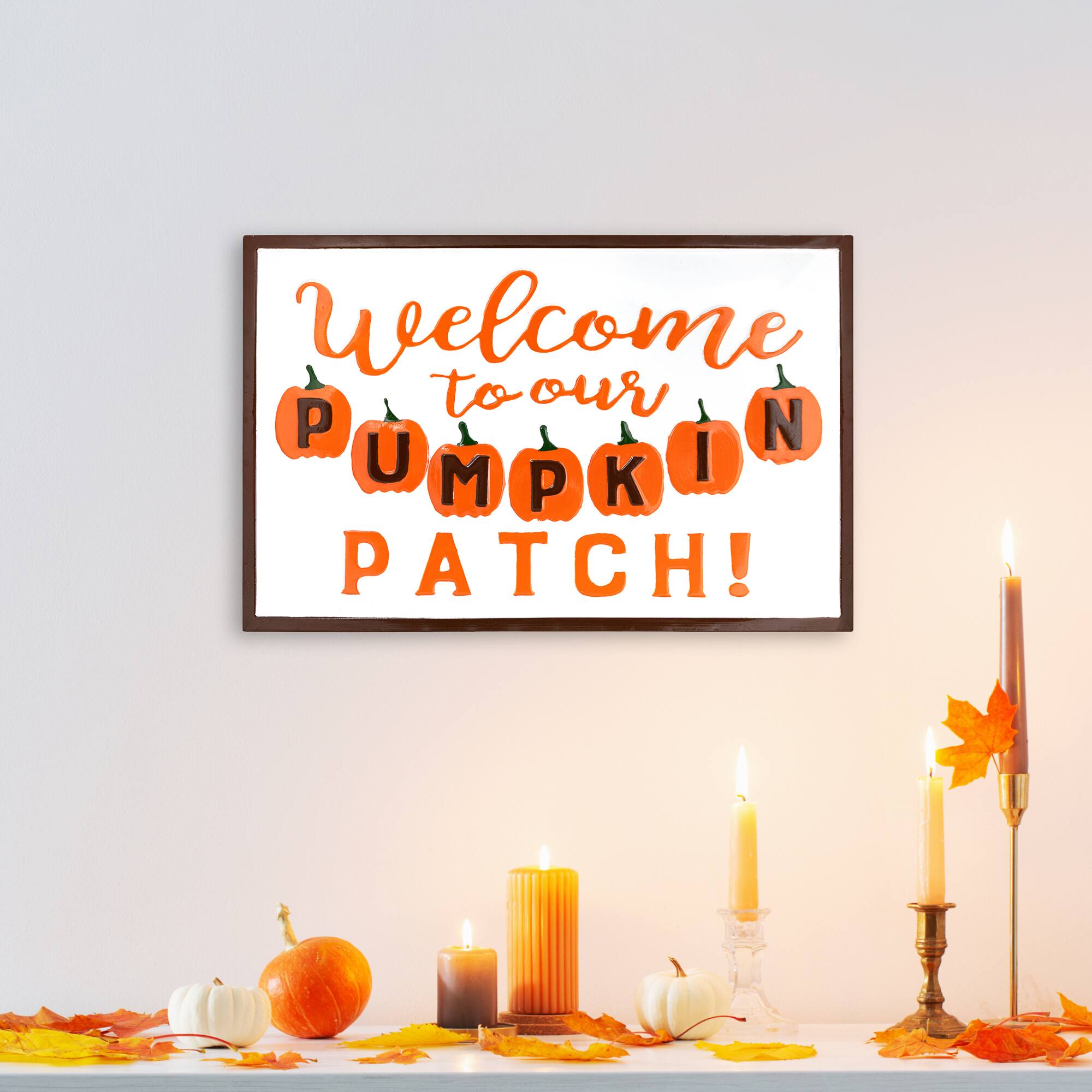 Northlight Welcome to our Pumpkin Patch Fall Harvest Embossed Metal ...