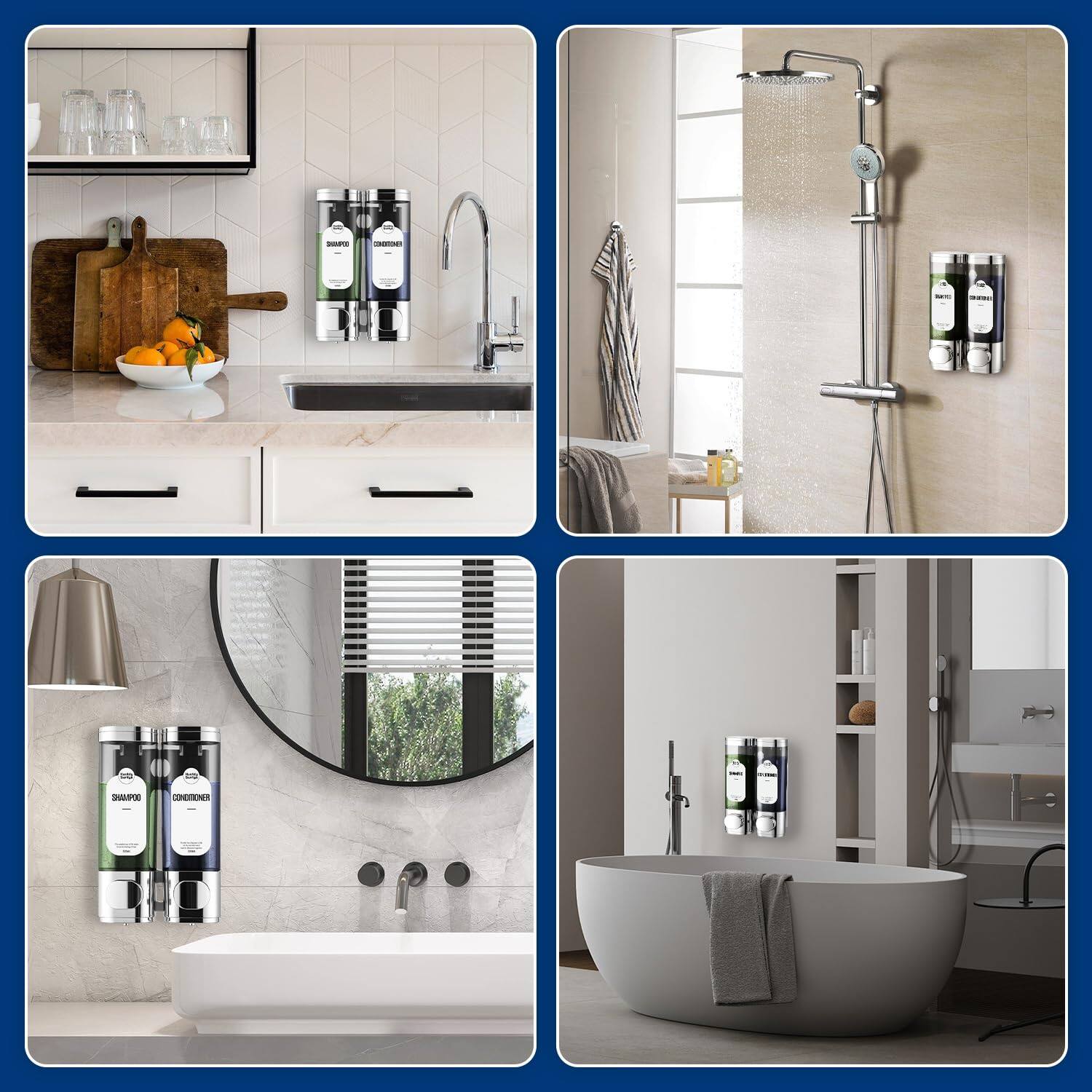 Dapper Styles 2 ch Shampoo And Conditioner Dispenser Shower Soap 2 Ch ...