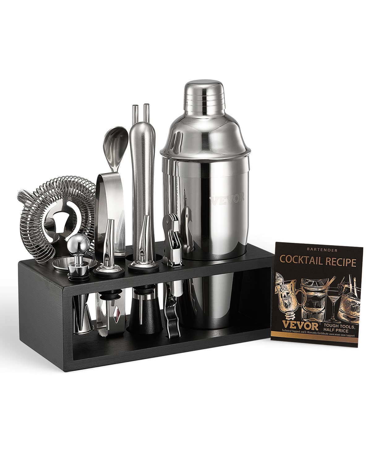 Vevor Cocktail Shaker Set,13-Piece Stainless Steel Bar Tools with ...