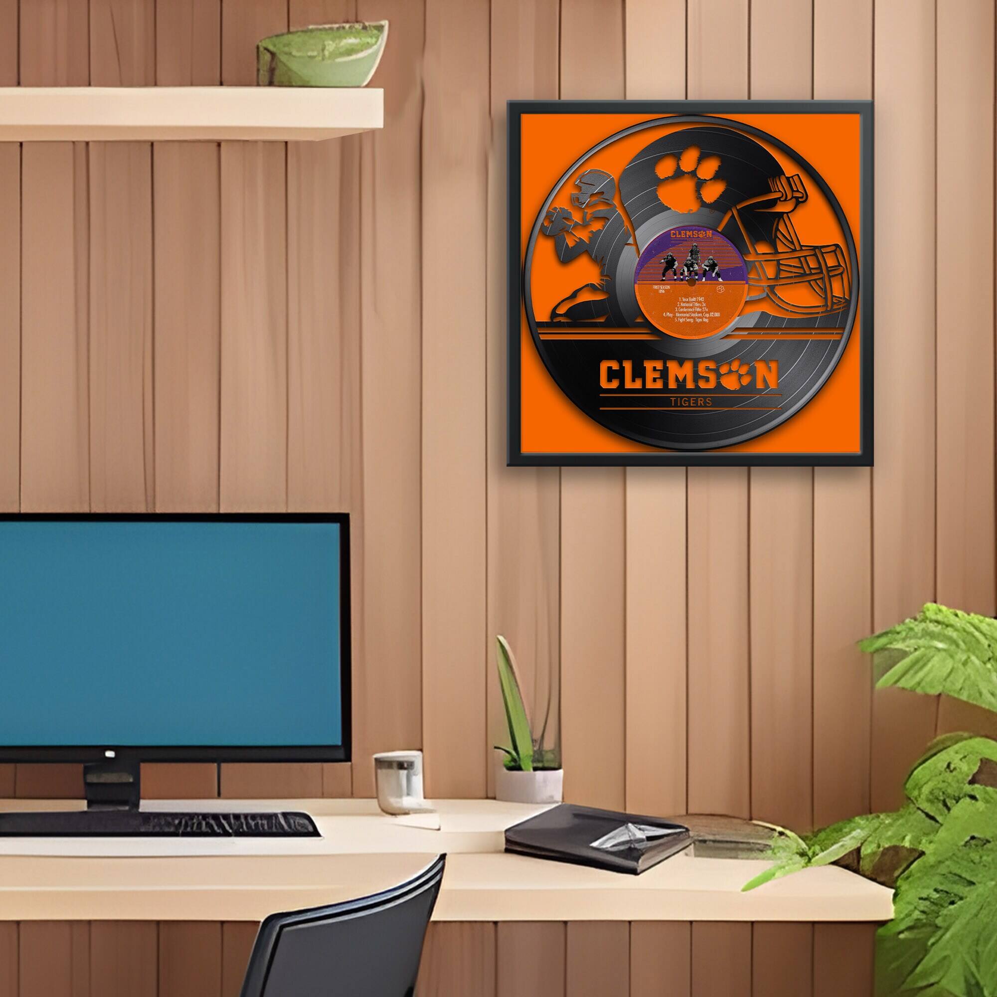 Sporticulture Clemson Tigers Framed 13" x 13" Vinyl Record Art Print ...