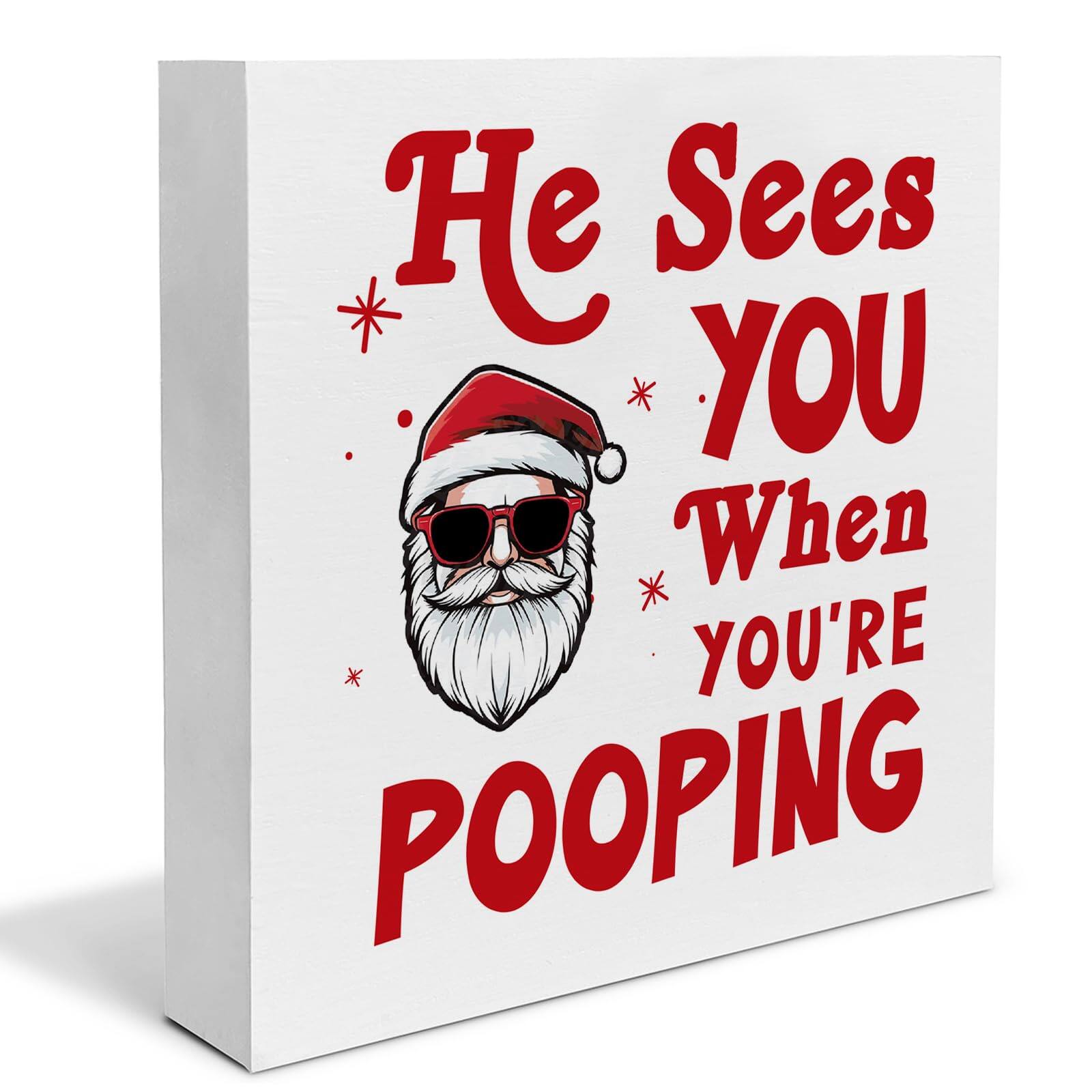 Paradigms Interiors Bathroom Christmas Decorations He Sees You When You ...