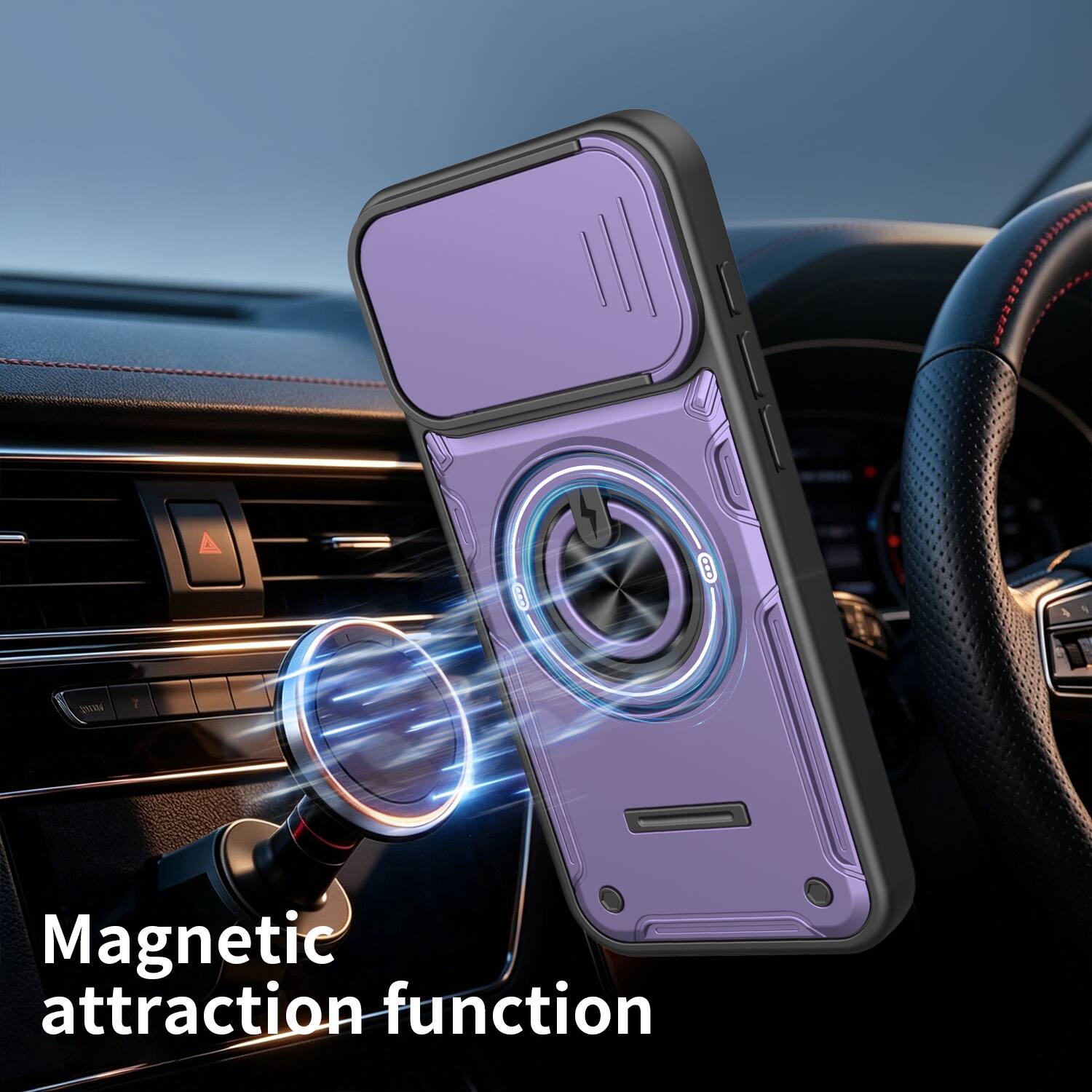 Dteck Shockproof Case for Apple iPhone 16 Pro Max with Slide Lens ...