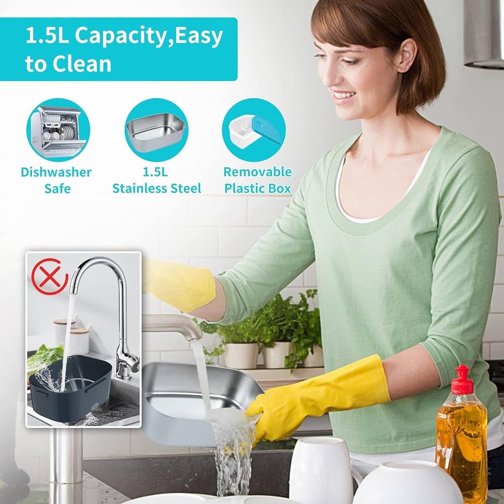 RTMB Electric Lunch Box – 1.5L 304 SS, 80W Fast Heating, Portable Blue ...