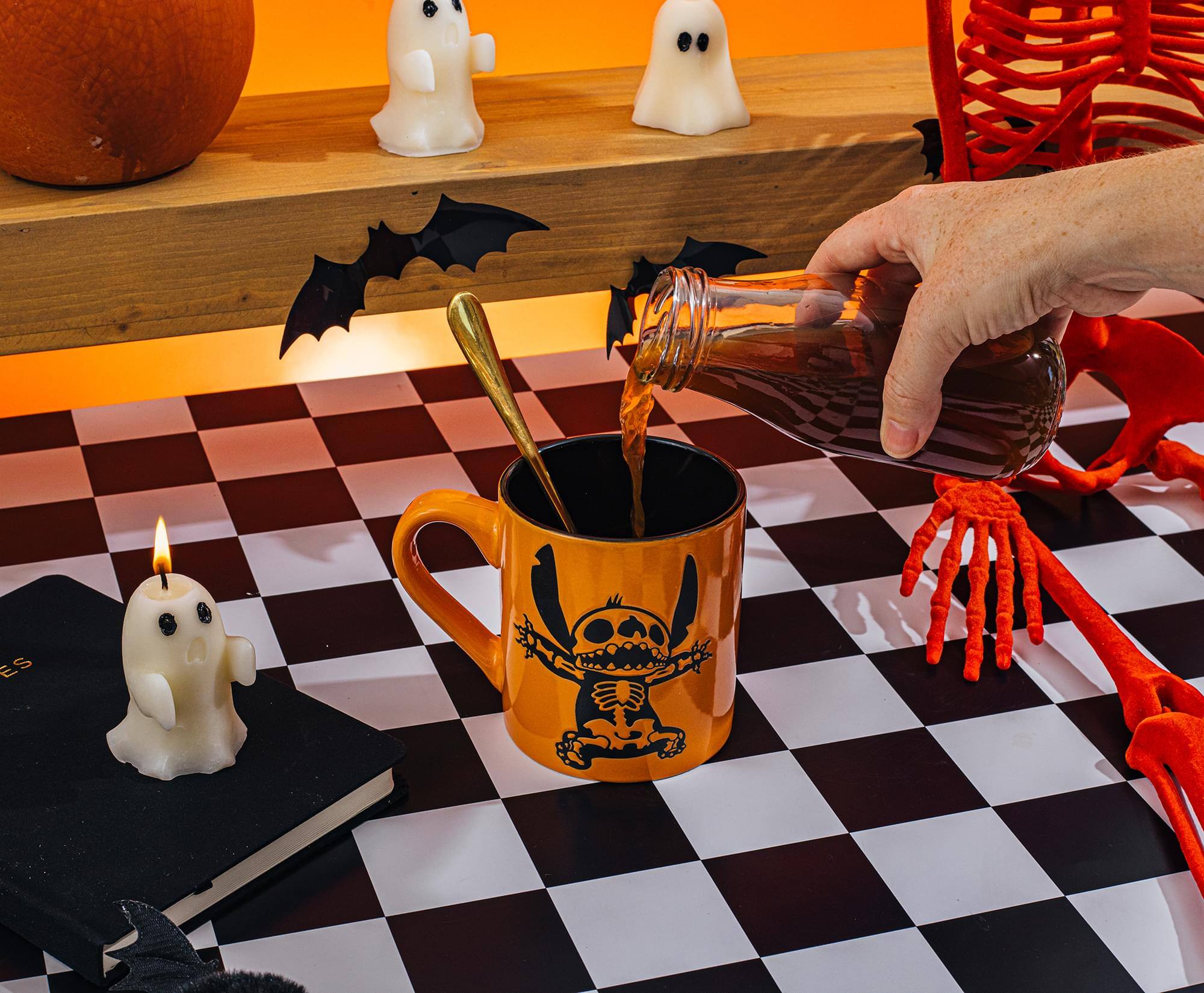 Disney Lilo & Stitch Skeleton Wax Resist Ceramic Pottery Mug | 14 ...