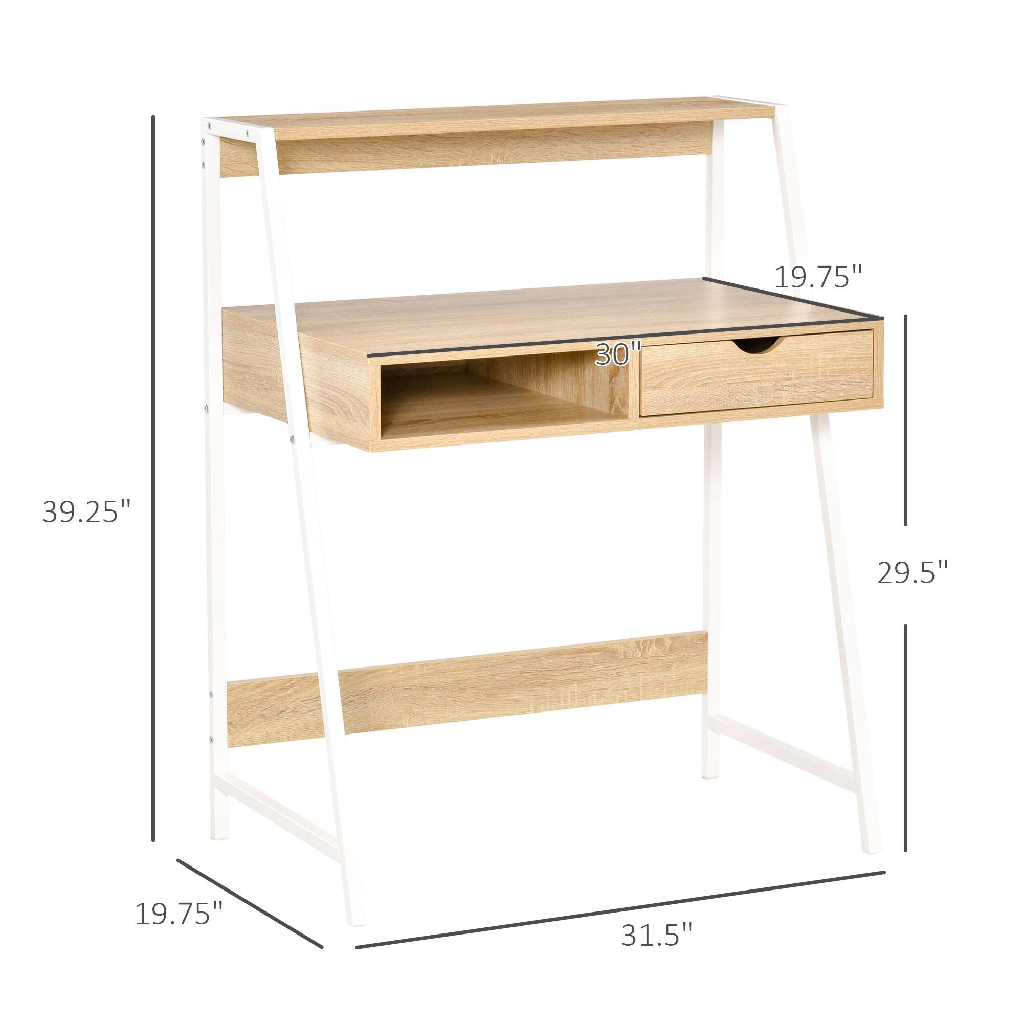 Homcom Home Office Desk, A Frame Computer Desk for Small Spaces, with ...