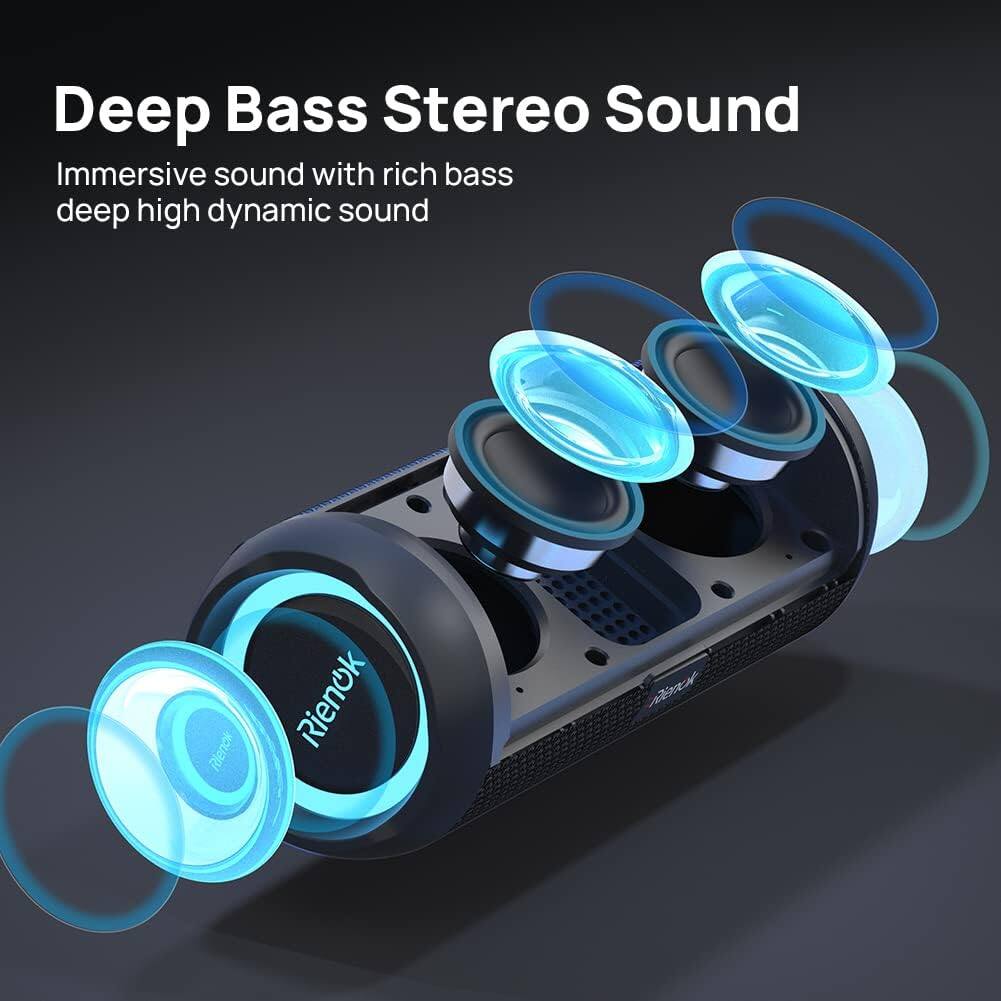 Stamp n Camp RIENOK Portable Bluetooth Speaker 30W Dual Pairing True ...