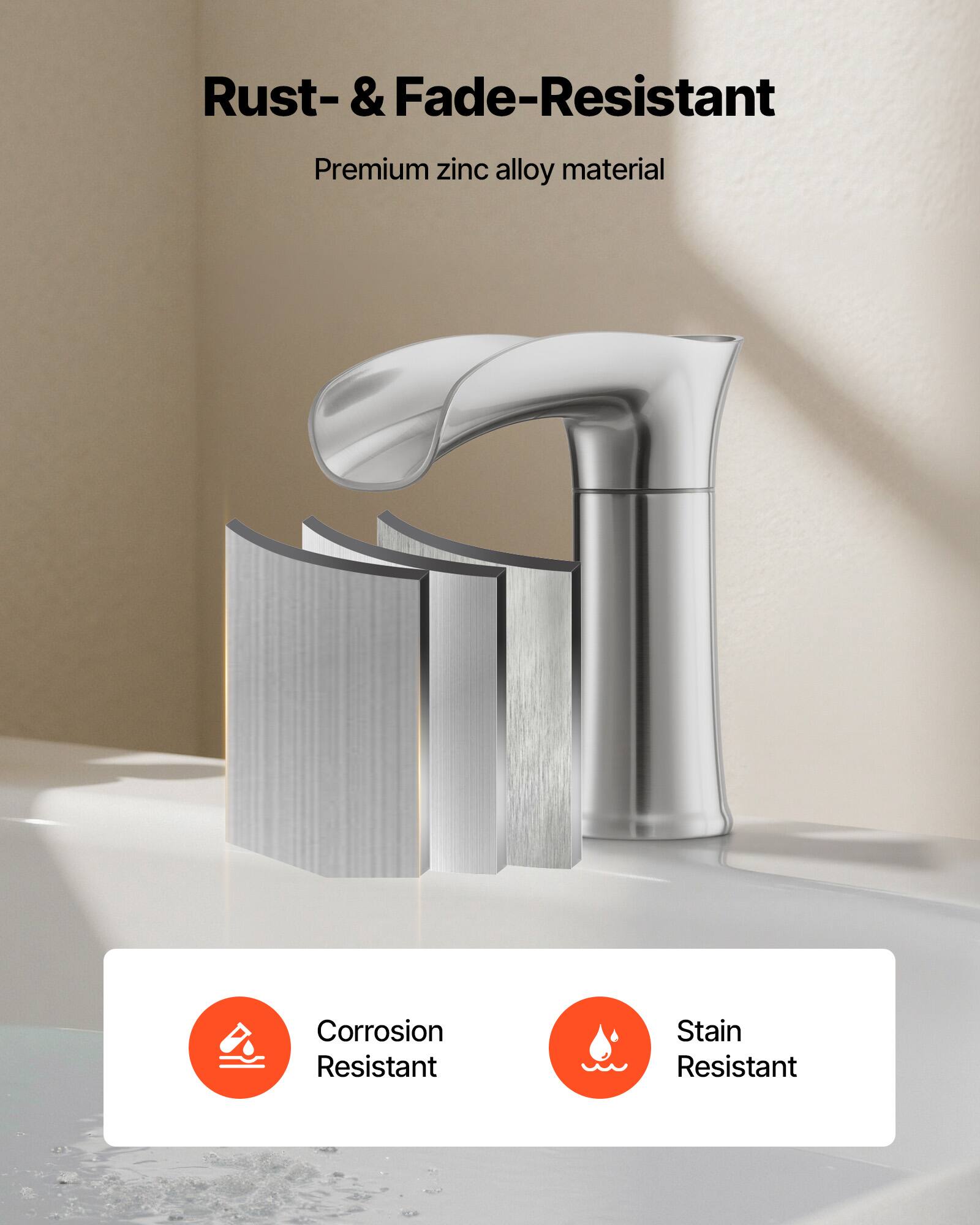 VEVOR Roman Tub Faucet, 3 Hole Waterfall Bathtub Faucet, Zinc Alloy ...