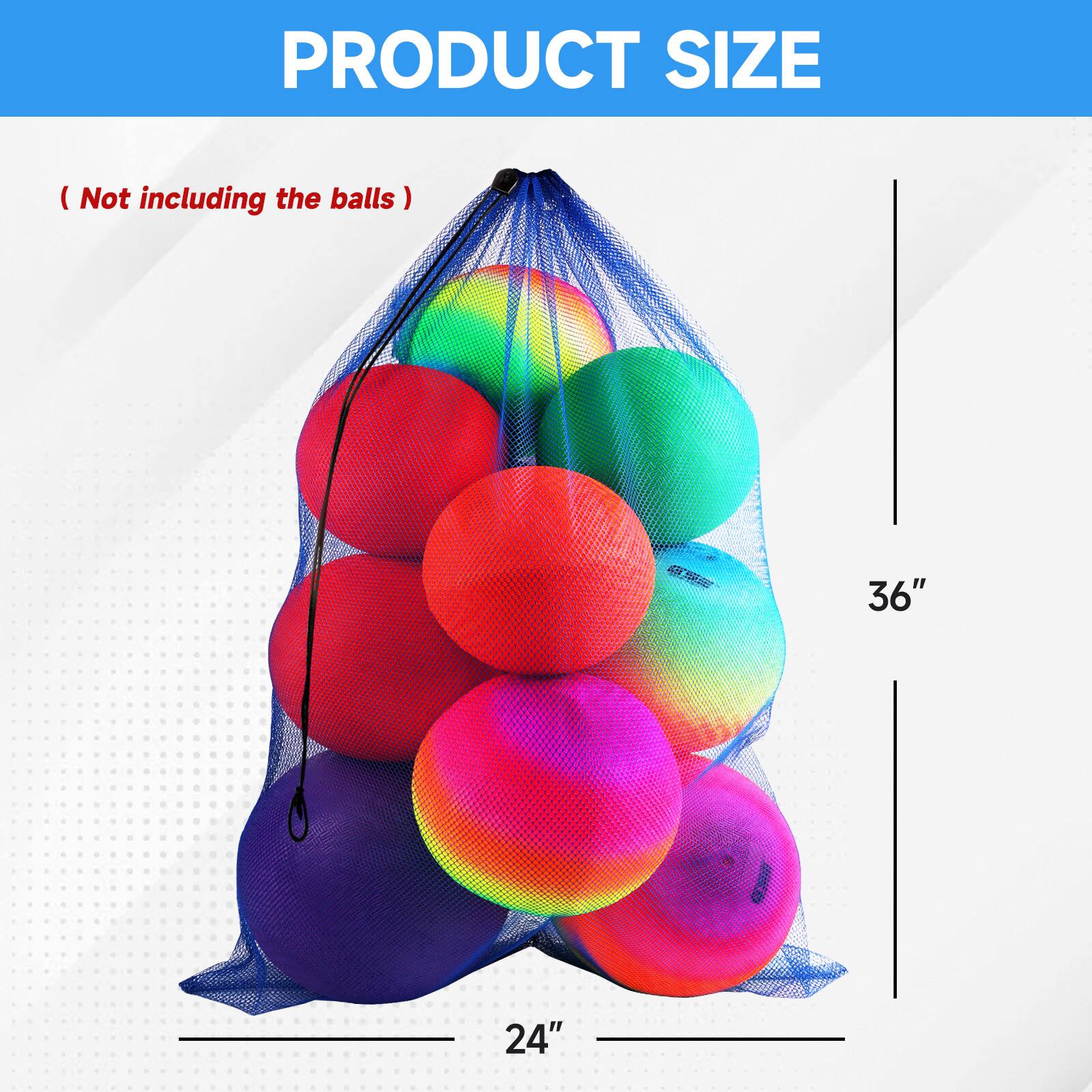 GSE Games & Sports Expert 24"x36" Large Mesh Sports Ball Drawstring Bag ...