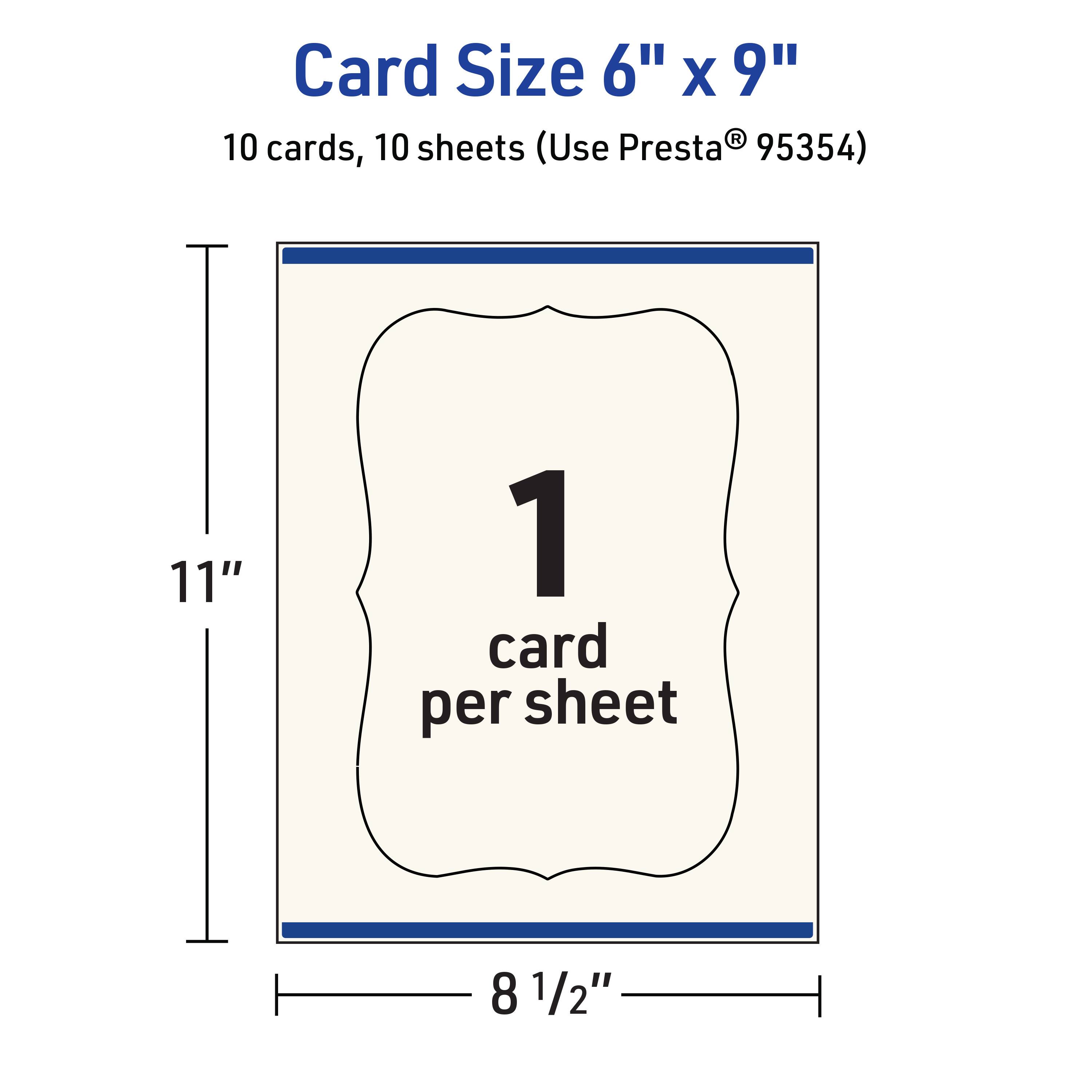 Avery Cards with Flourished Edges, 6" x 9", Matte Ivory, 10ct White ...