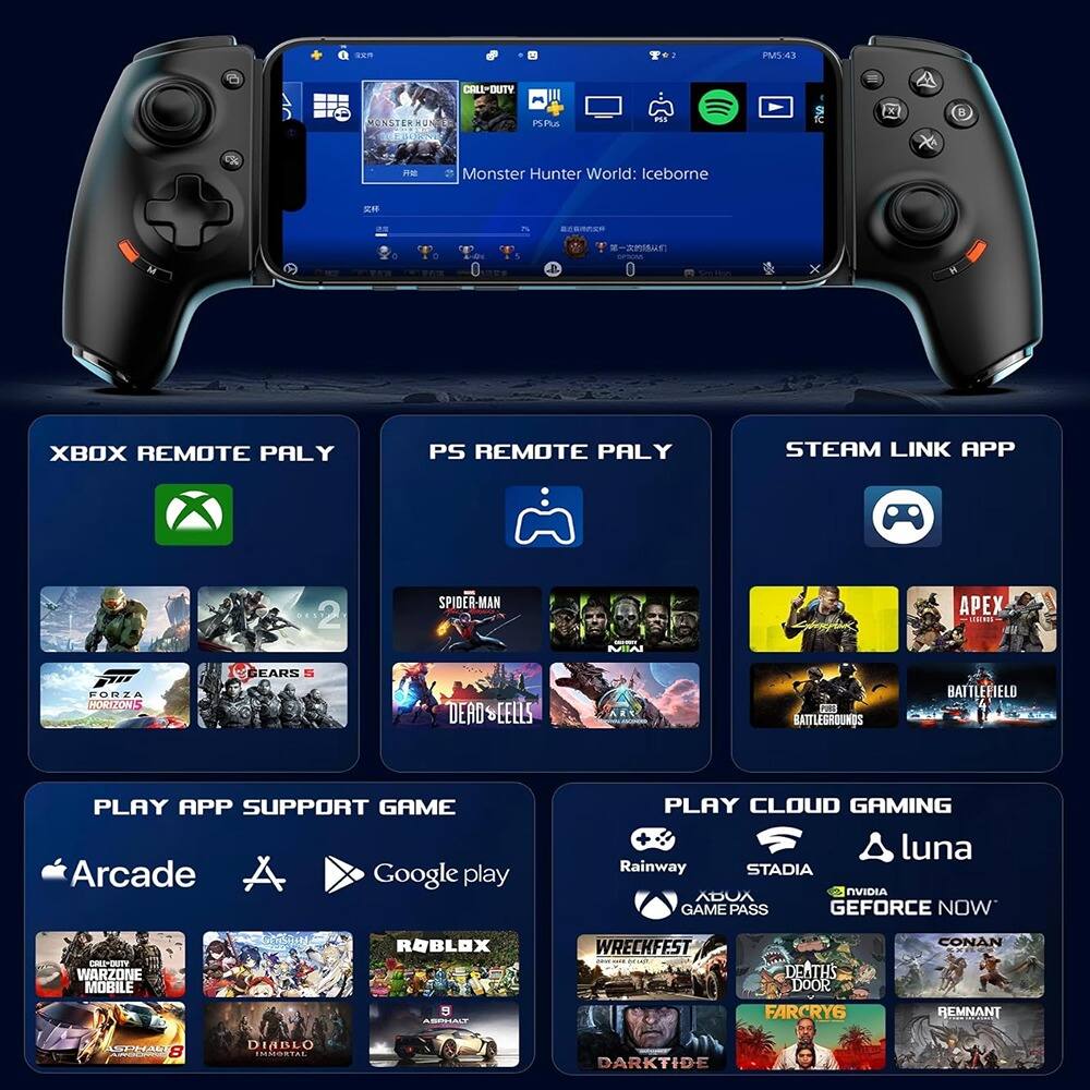 ACJPR USB C Mobile Gaming Controller, Hall Joysticks, Custom Keys, iPhone/Android Black - Best Buy