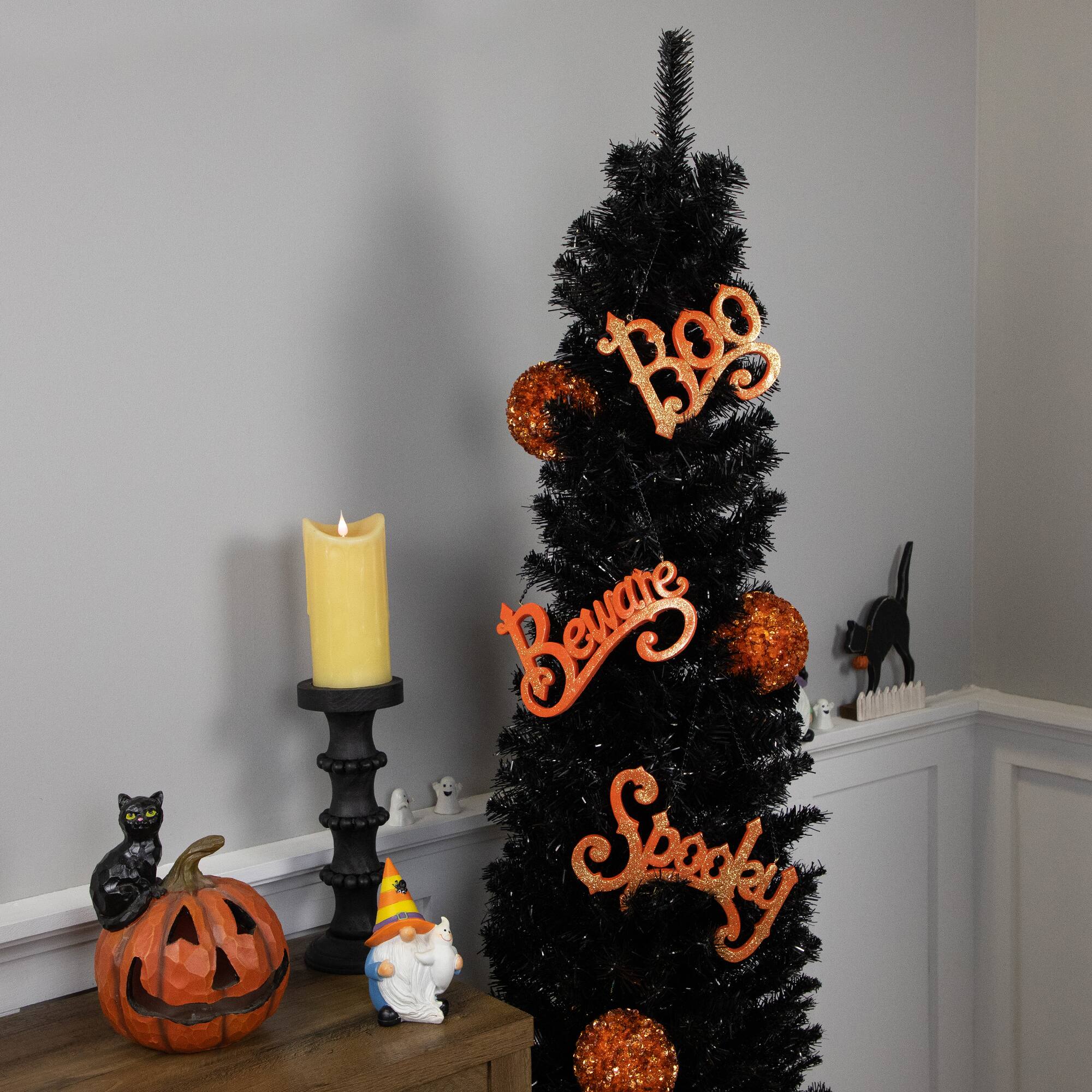 Northlight Boo, Spooky and Beware Hanging Halloween Signs 5.75" Set of ...