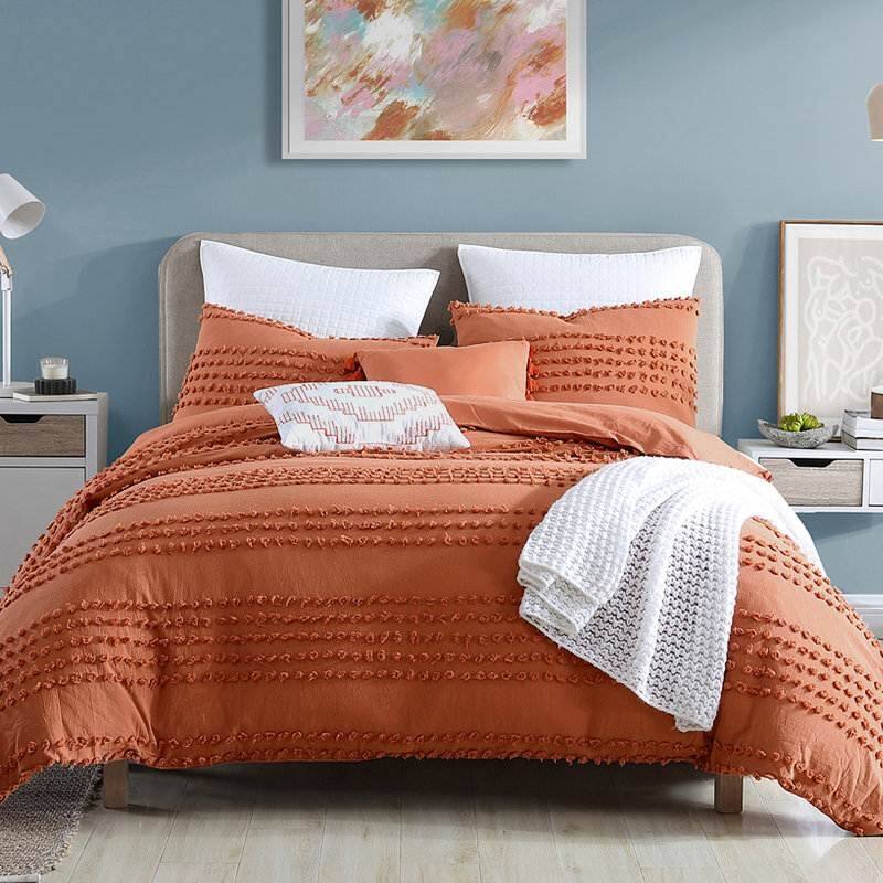 Hivvago King size 5 Piece 100 Percent Cotton Clip Dot Comforter Set in ...