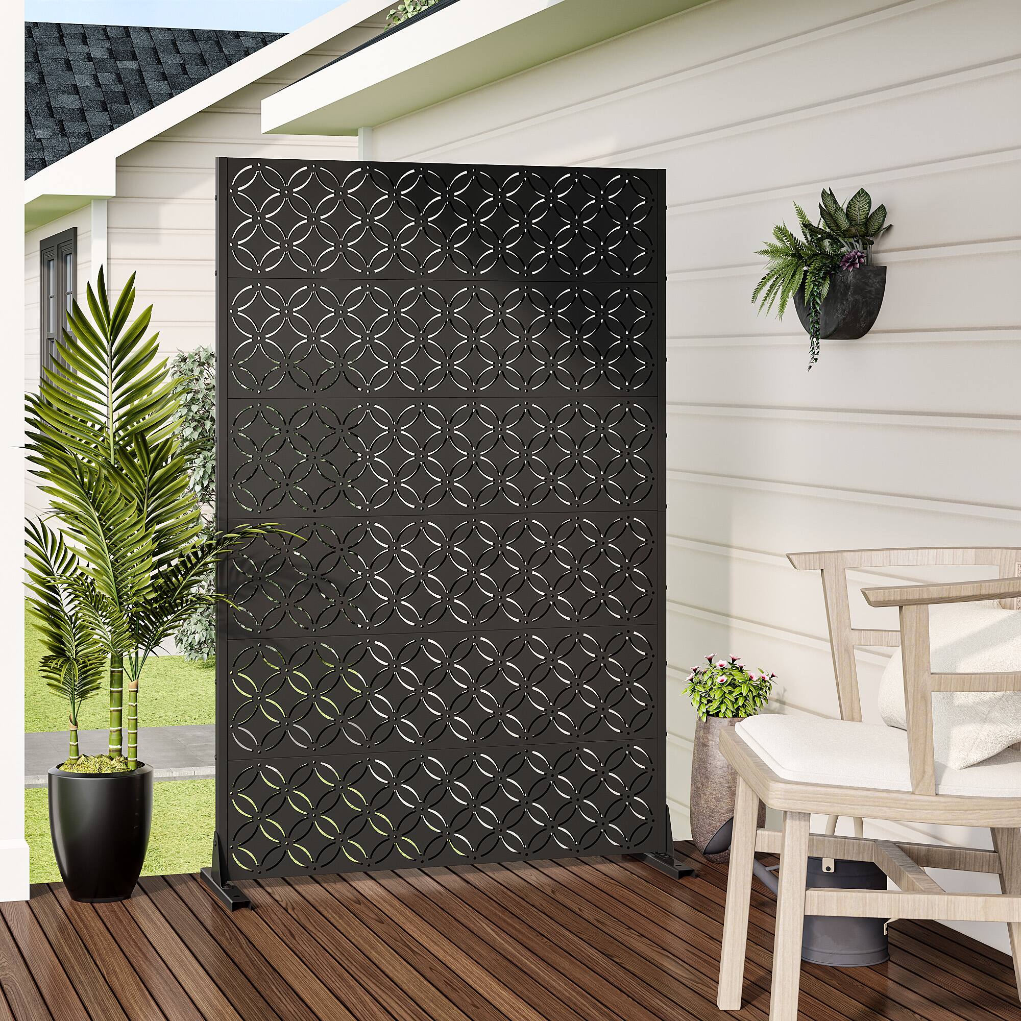 PexFix 72 in. x 47 in. Coin Pattern Metal Outdoor Privacy Screen ...