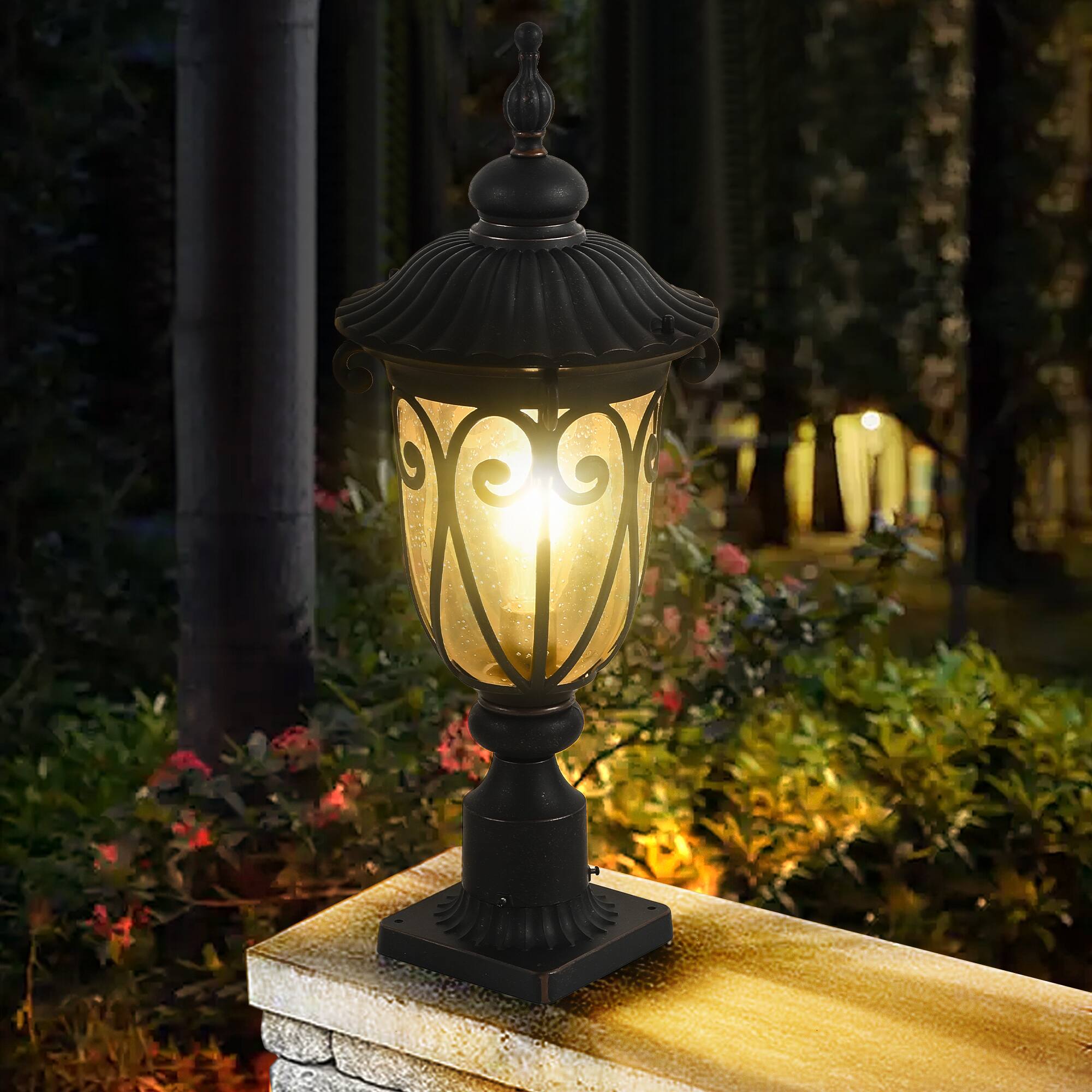APRILSOUL 24 inch (H) 1 pack Vintage Outdoor Post Lantern (Bulb Not ...