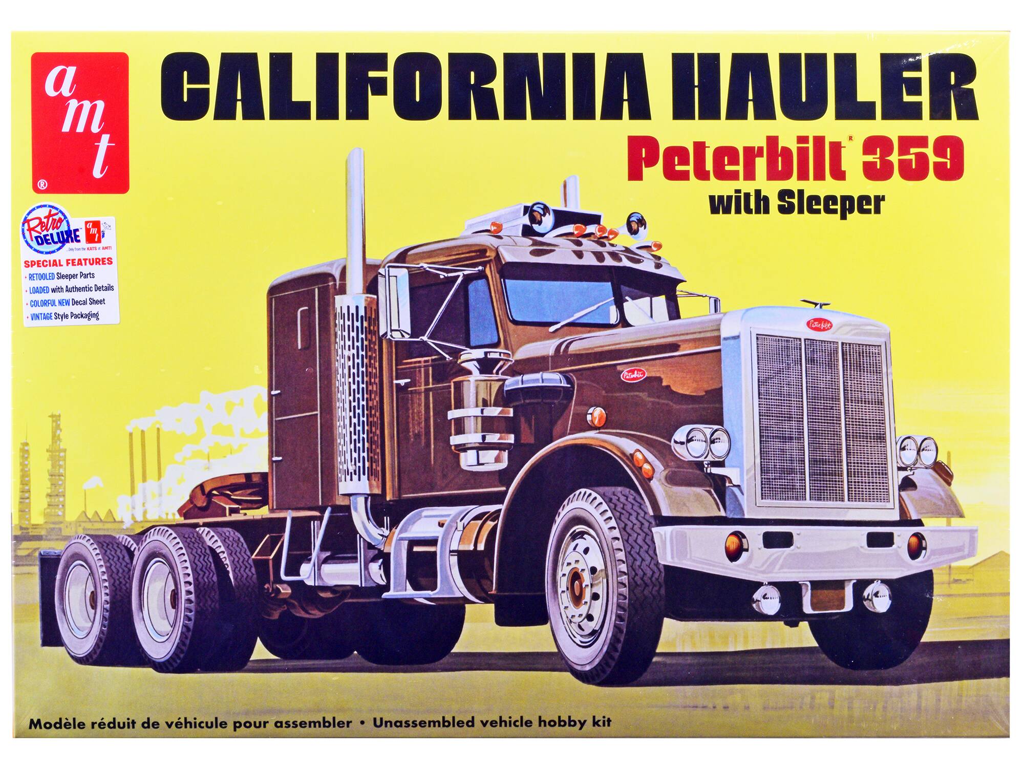 Skill 3 Model Kit Peterbilt 359 California Hauler with Sleeper Cab 1/25 ...