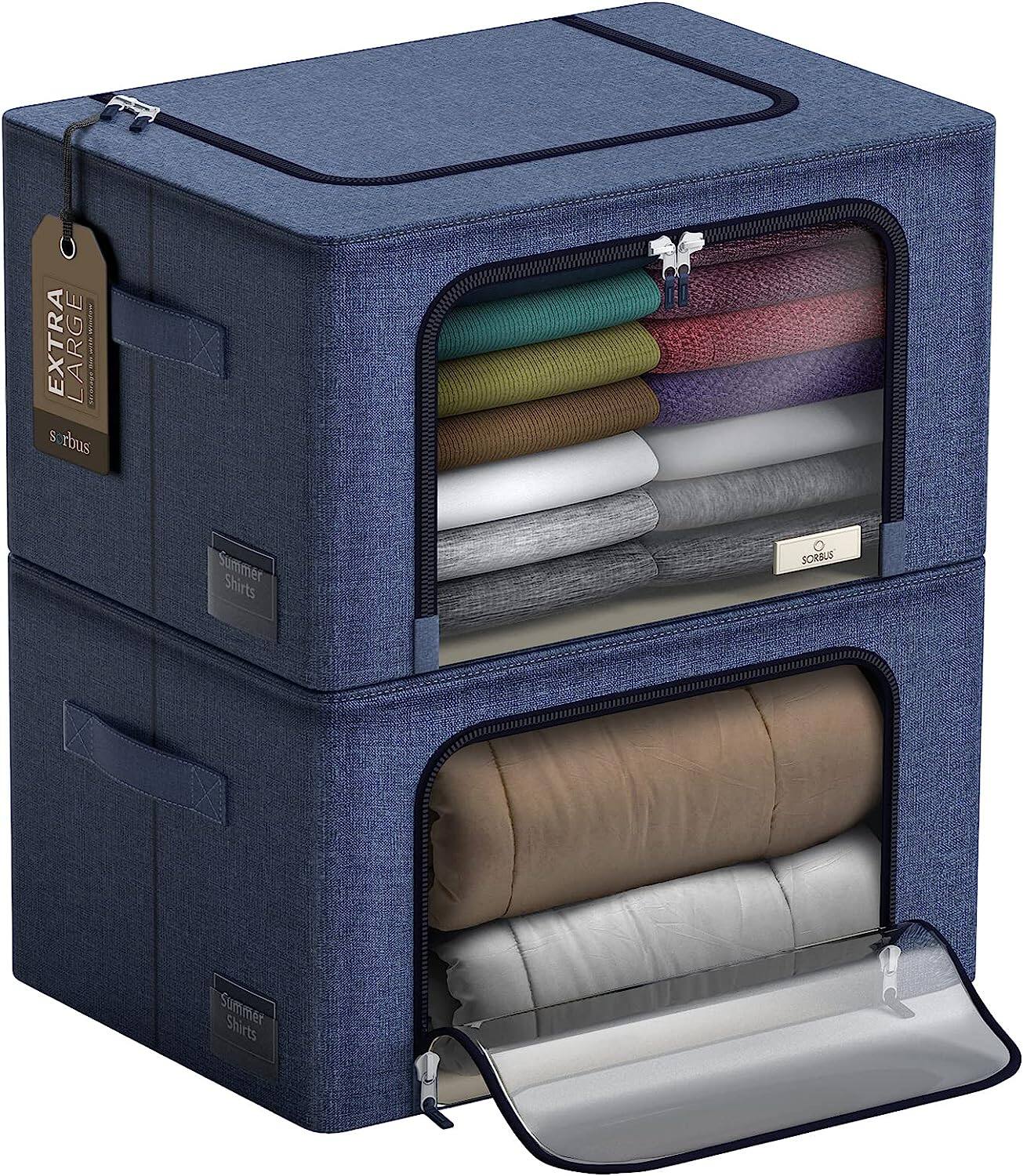 Sorbus Jumbo Storage Bins with Metal Frame, Oxford Fabric Storage ...
